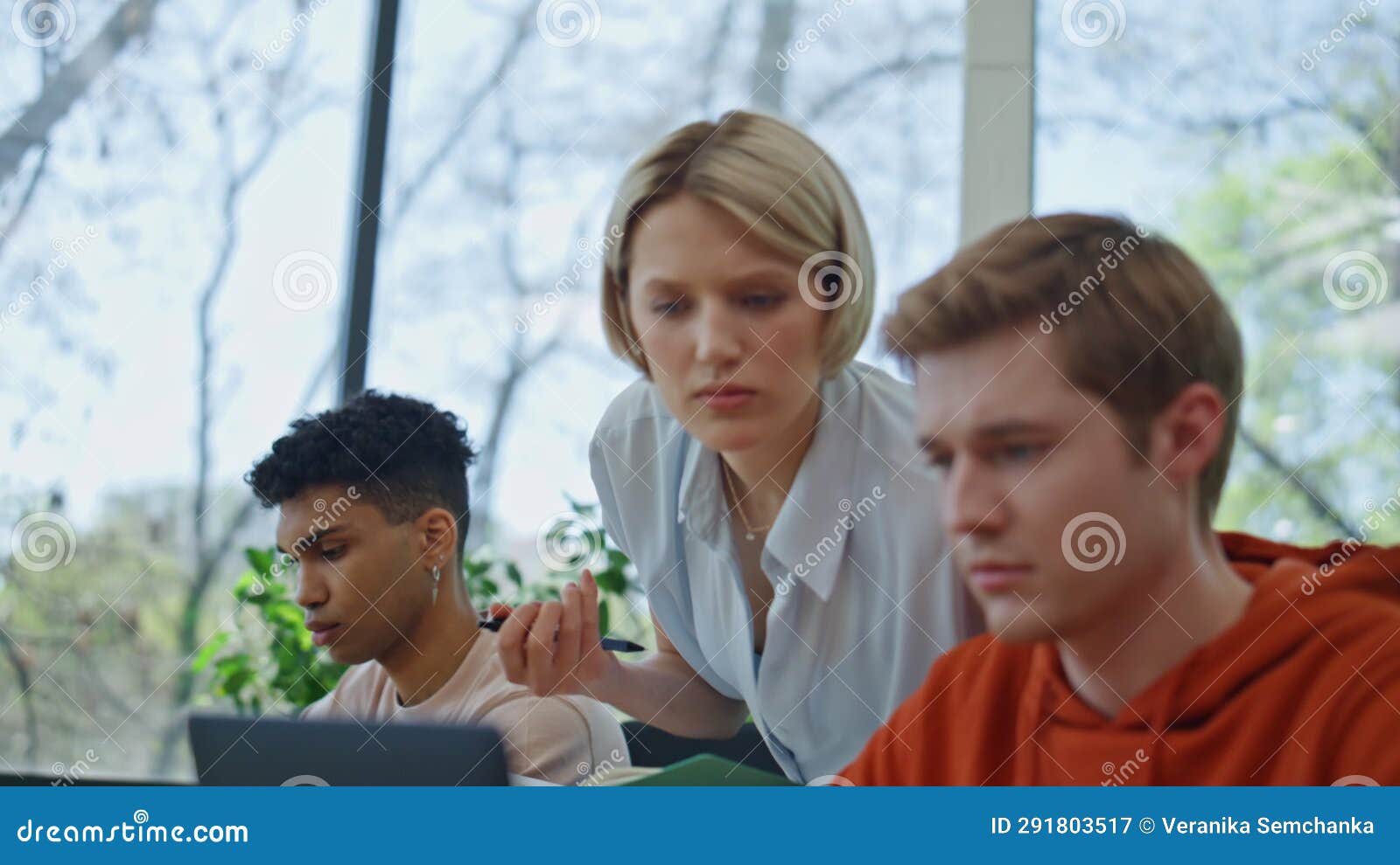 Focused Programmers Typing Laptop Window Workplace Closeup. Team Collaborating Stock Video ...