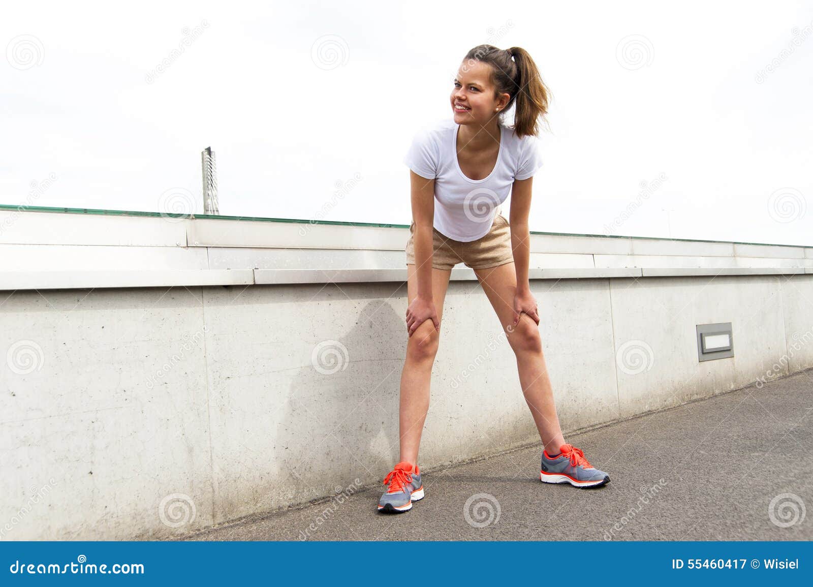 Focused Runner Outdoors Resting with Big Smile Stock Image - Image of ...