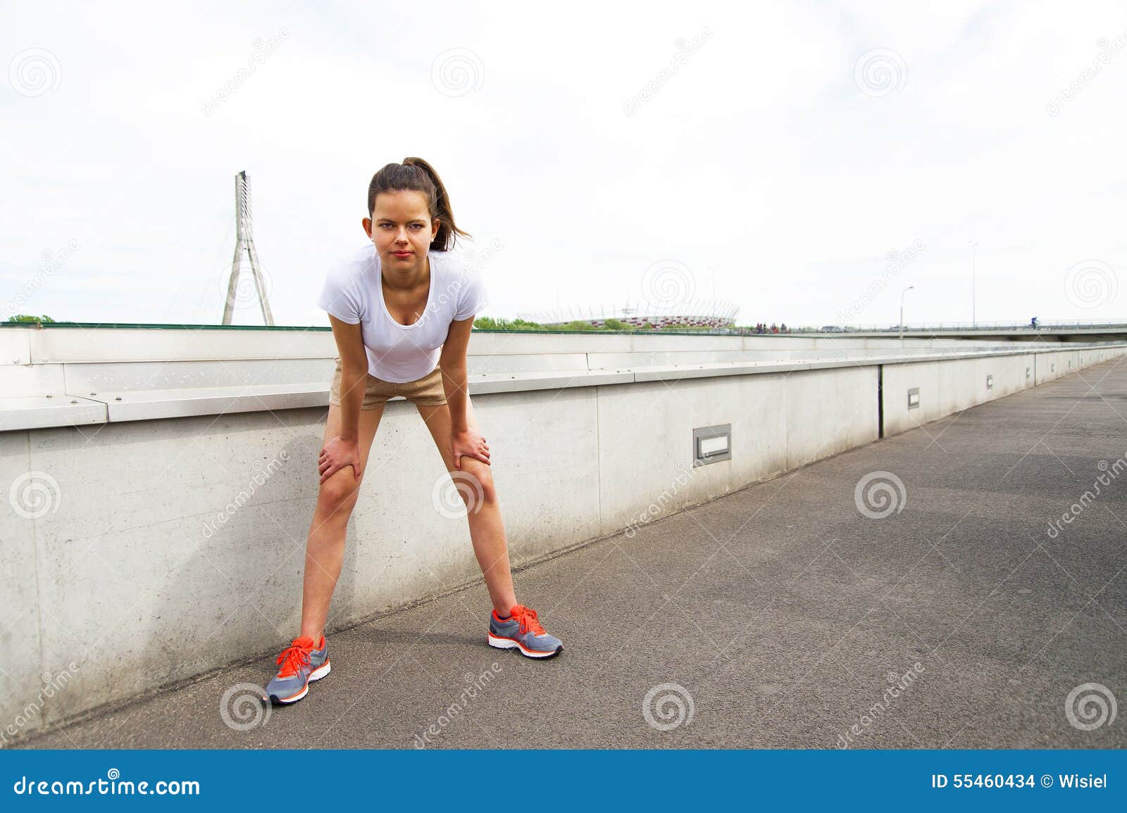 Focused Runner Outdoors Resting with Big Smile Stock Photo - Image of ...
