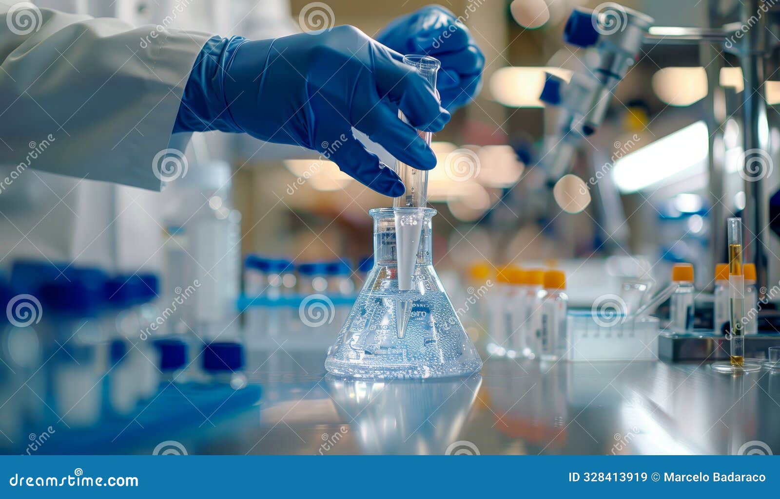 Focused Scientists Conducting Research in a Modern Laboratory Stock ...