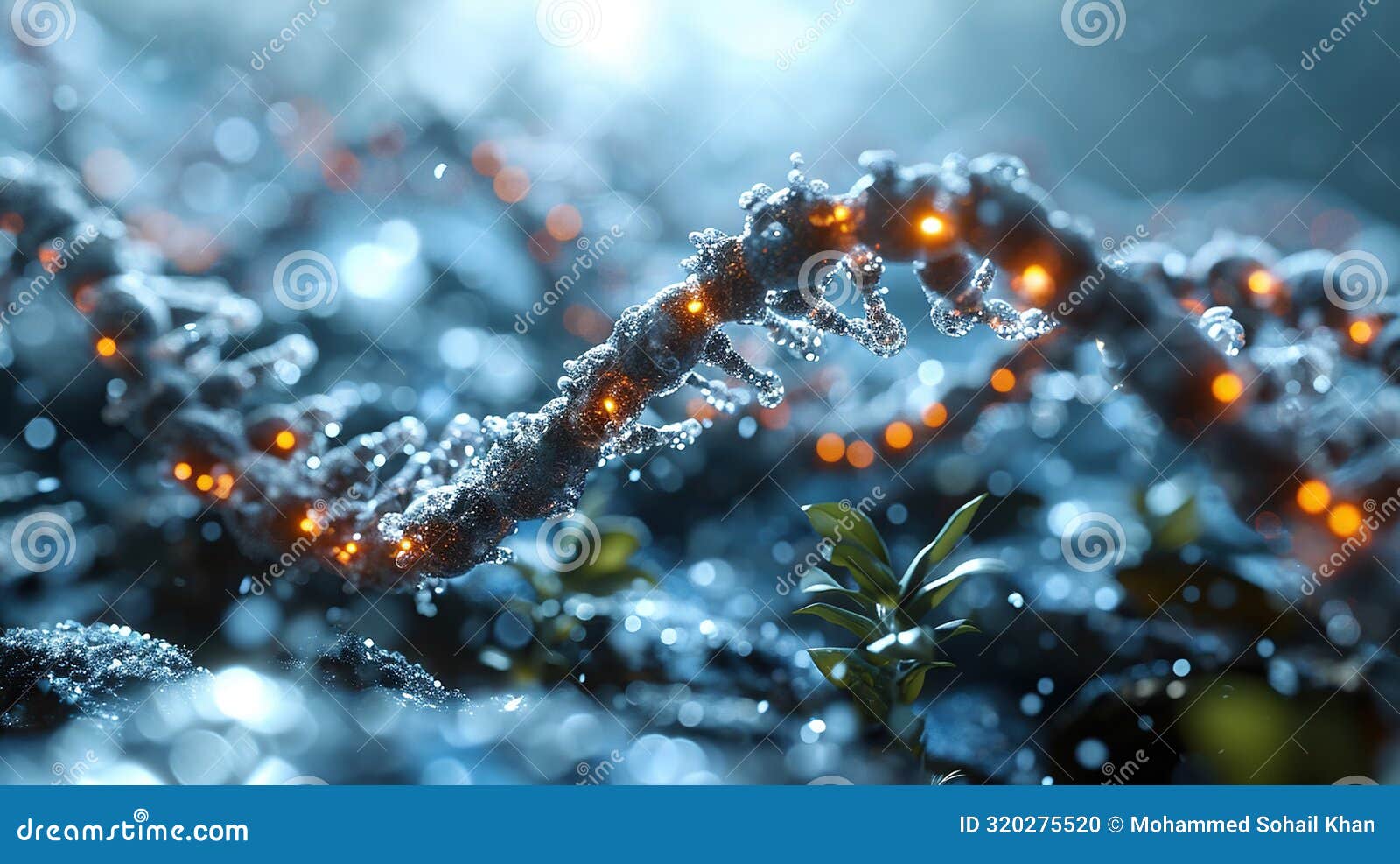 Focused Selectively of the White DNA Molecules on String 3D Model Stock ...