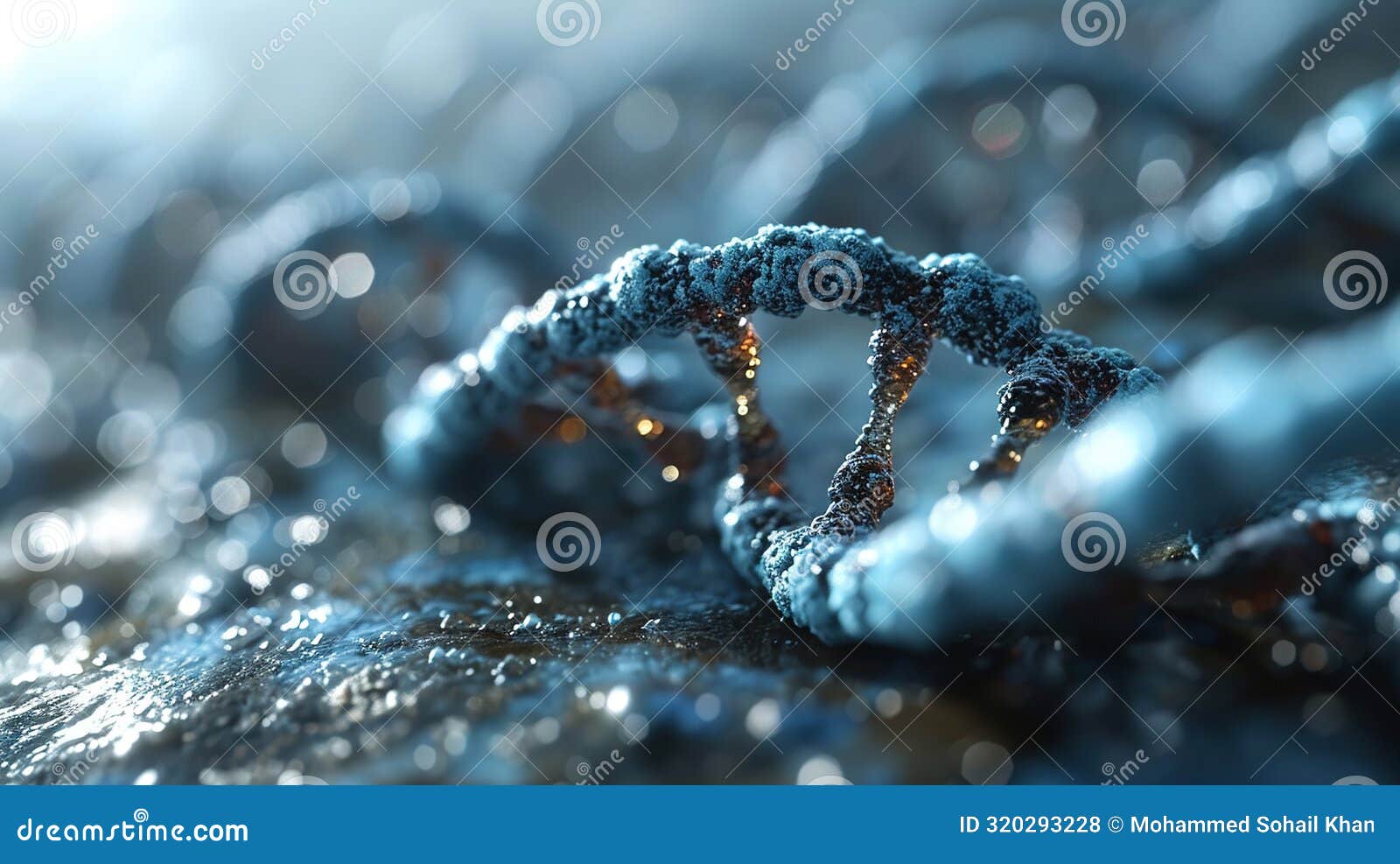 Focused Selectively of the White DNA Molecules on String 3D Model Stock ...