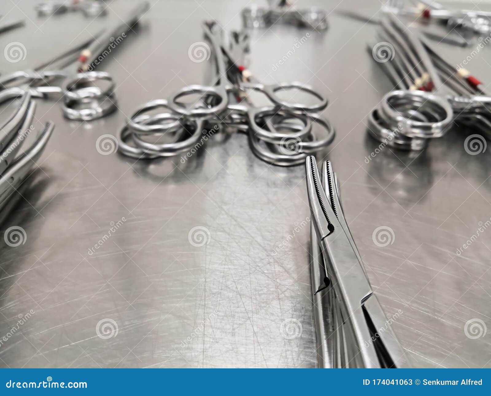Focused on Serrations of Surgical Instruments Stock Image - Image of ...