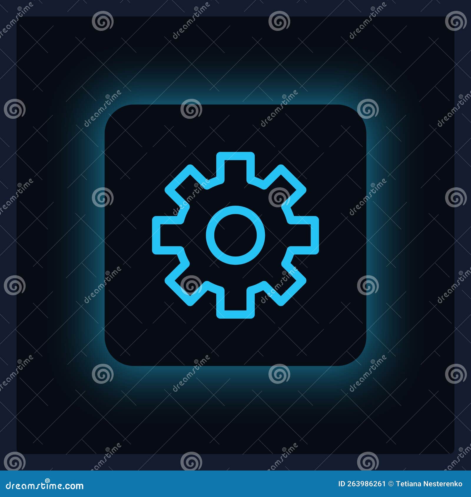 Focused Settings Button UI Element Template Stock Vector - Illustration of responsive, editable ...
