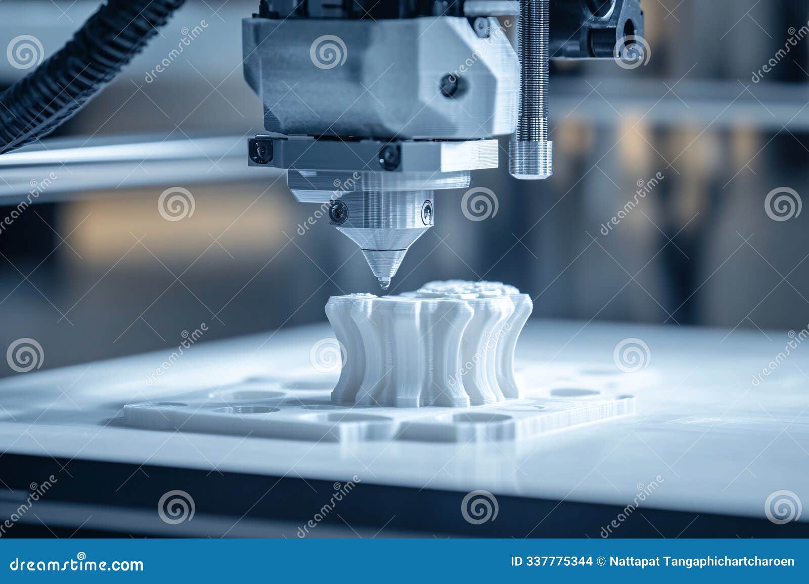 Focused Shot of a High-precision 3D Printing Machine Fabricating ...