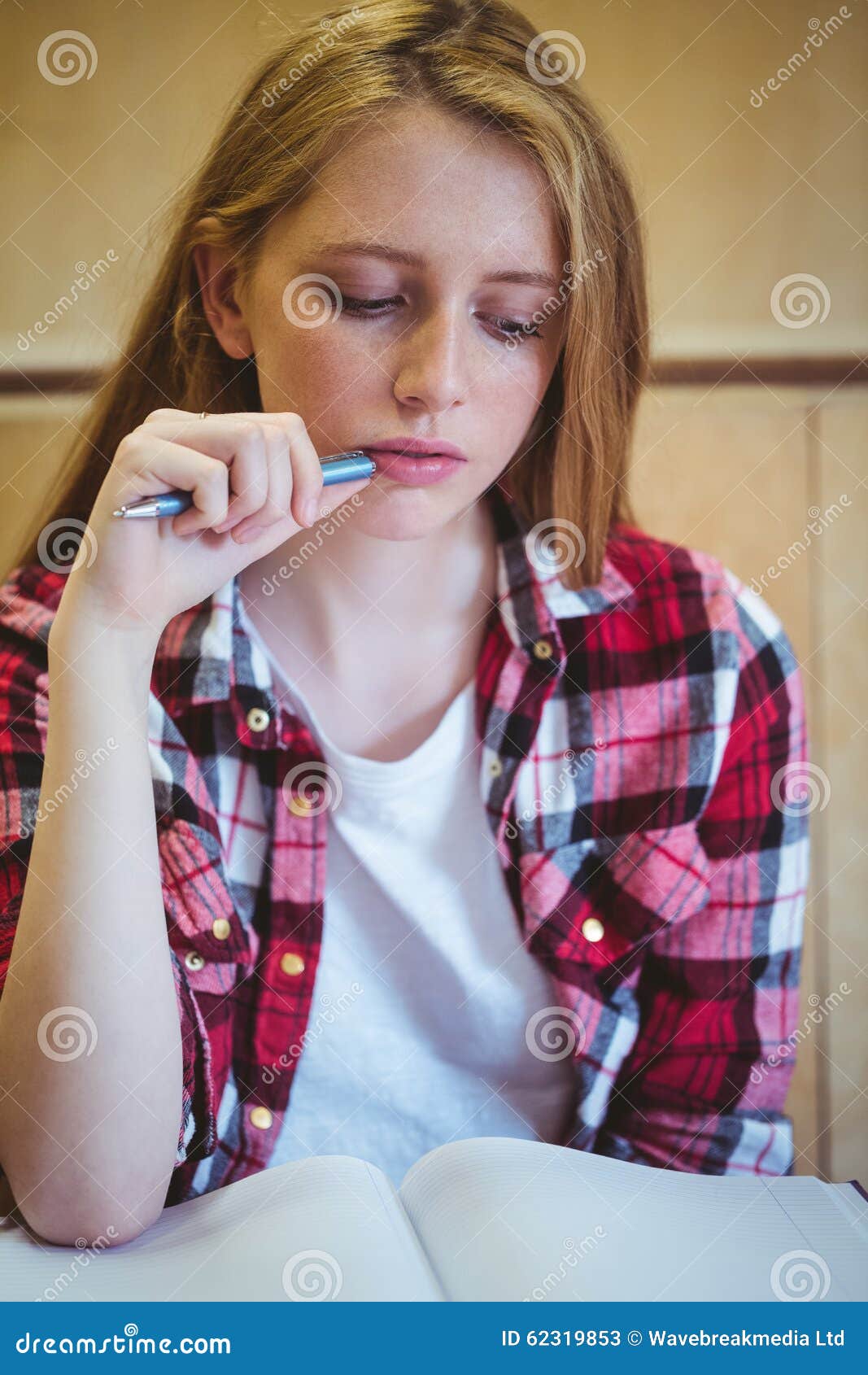 Focused Student Studying on Notebook Stock Image - Image of academic ...