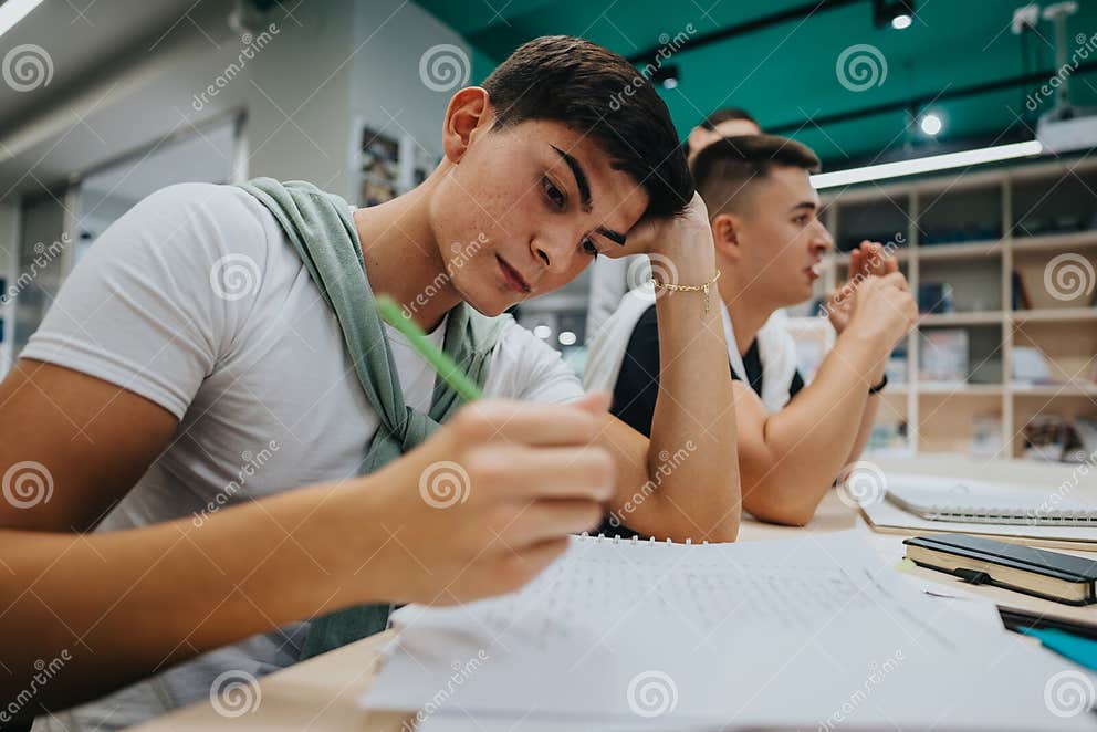 Focused Students Taking Notes during Classroom Lecture Stock Image ...