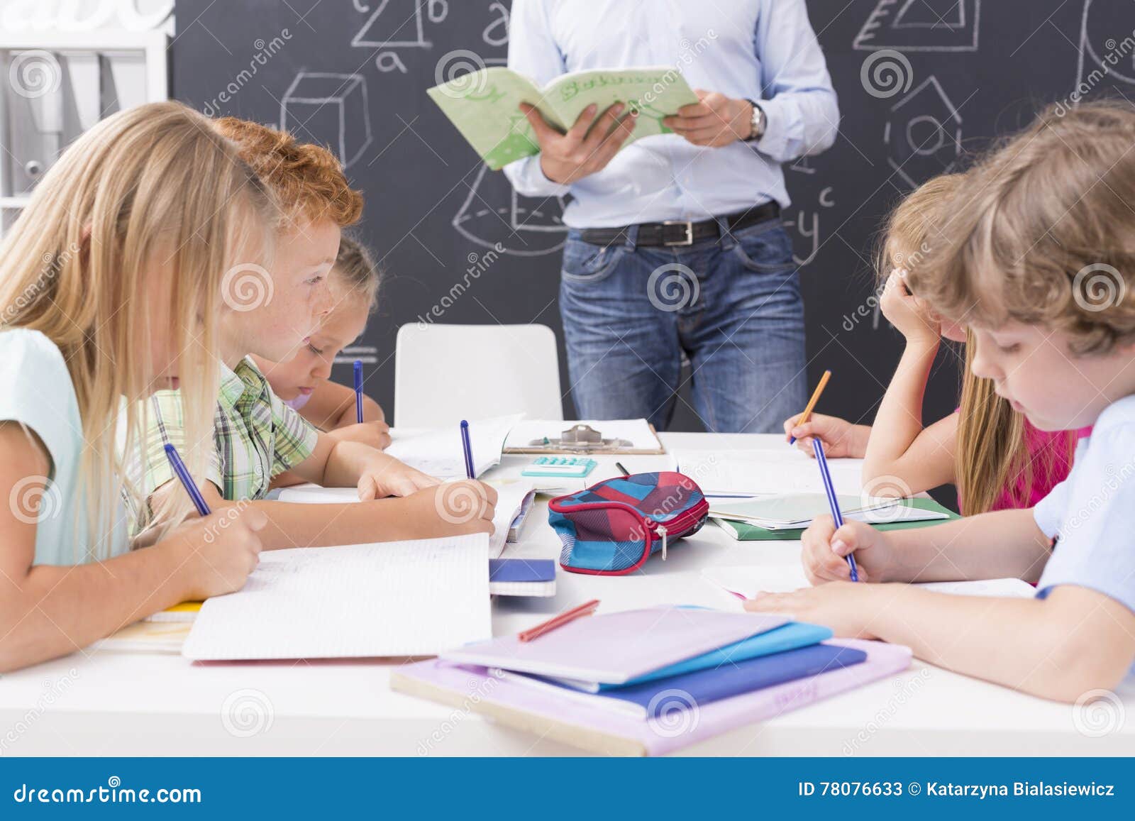 Focused on the task stock image. Image of children, teaching - 78076633