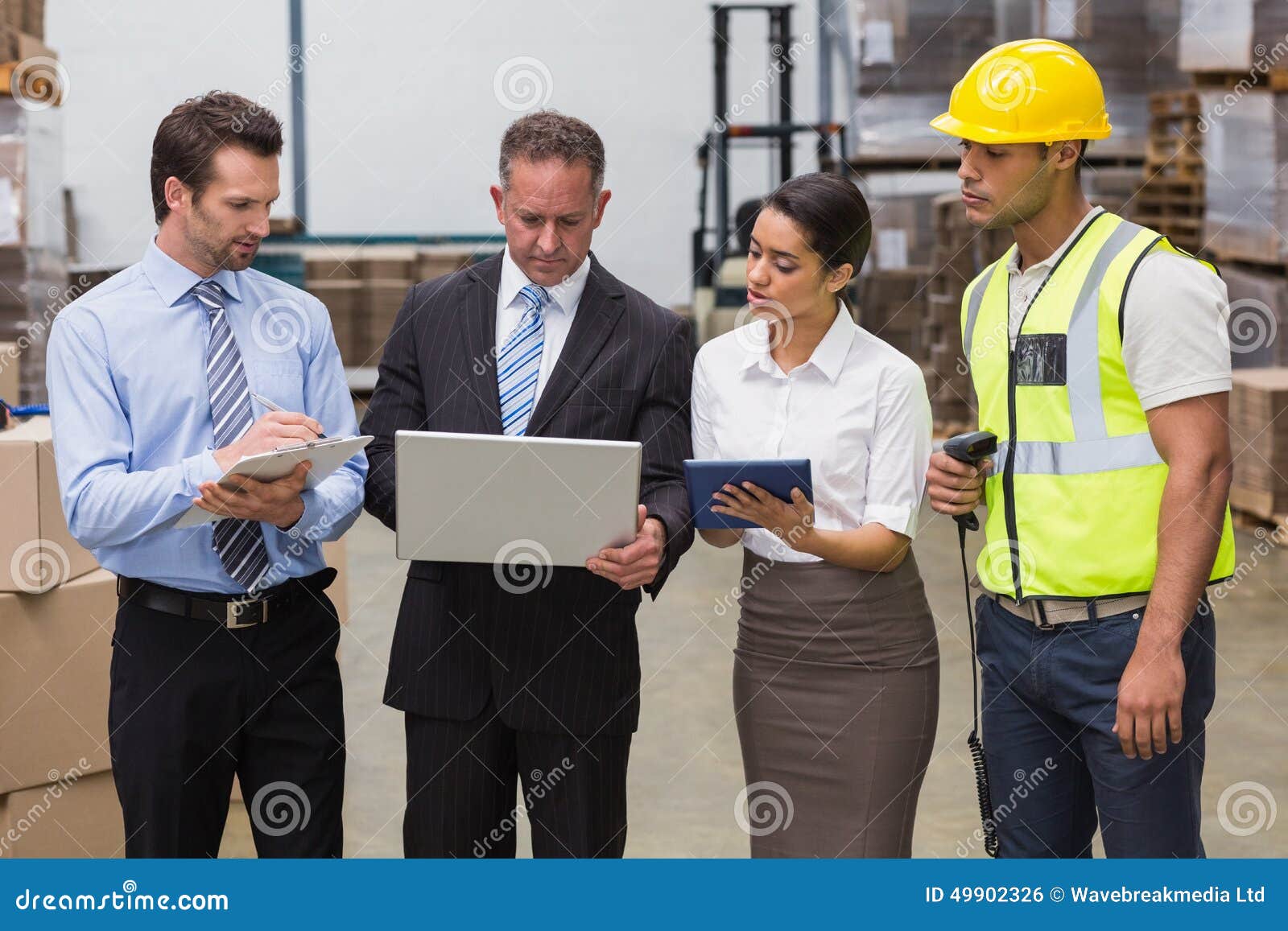 Focused Warehouse Team Working Together Stock Photo - Image of ...
