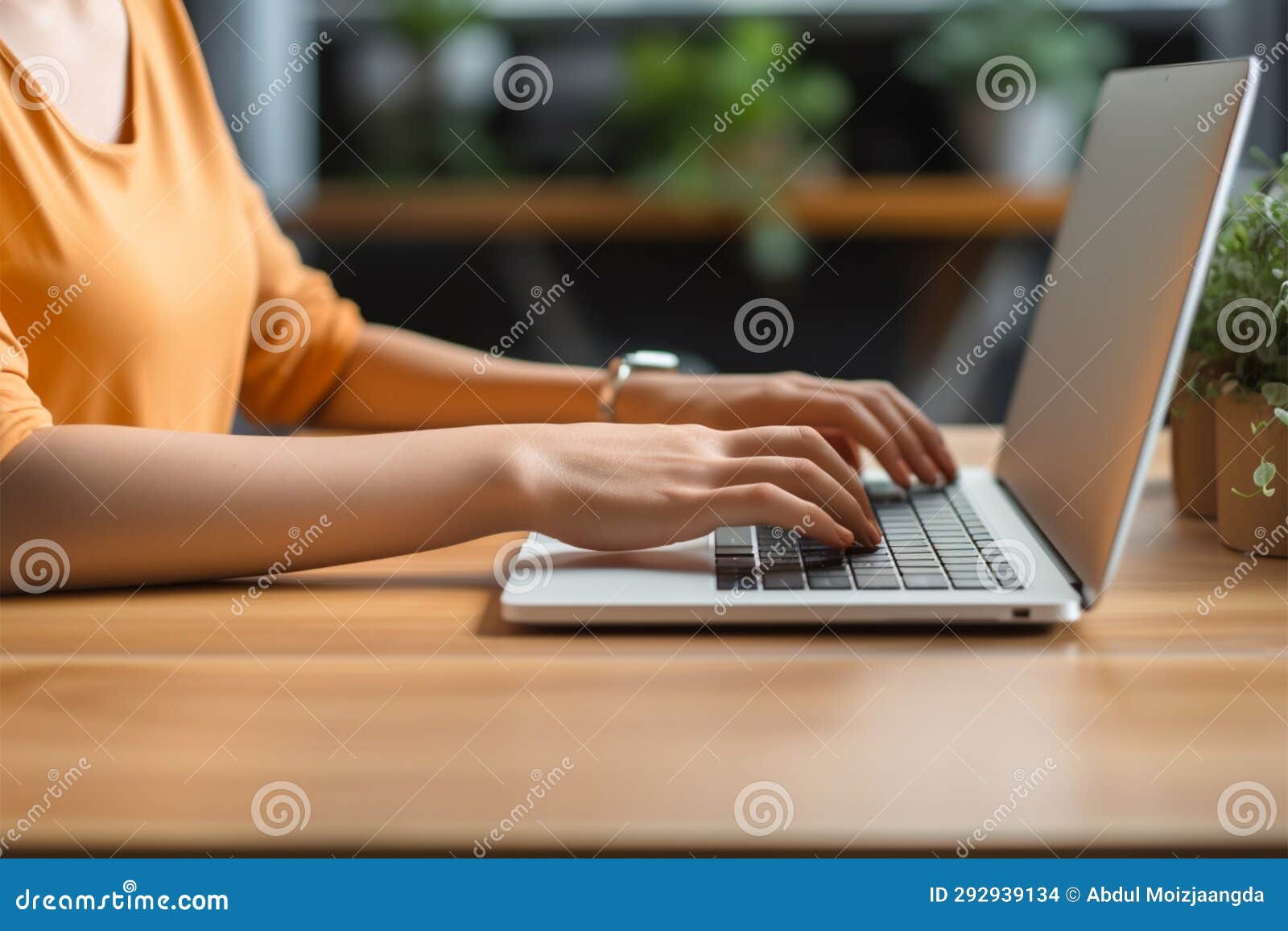 Focused Womans Hands Actively Typing and Working on the Keyboard Stock ...