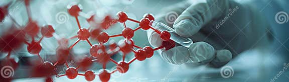Focused Work on Molecular Structure in Lab Setting Stock Illustration ...