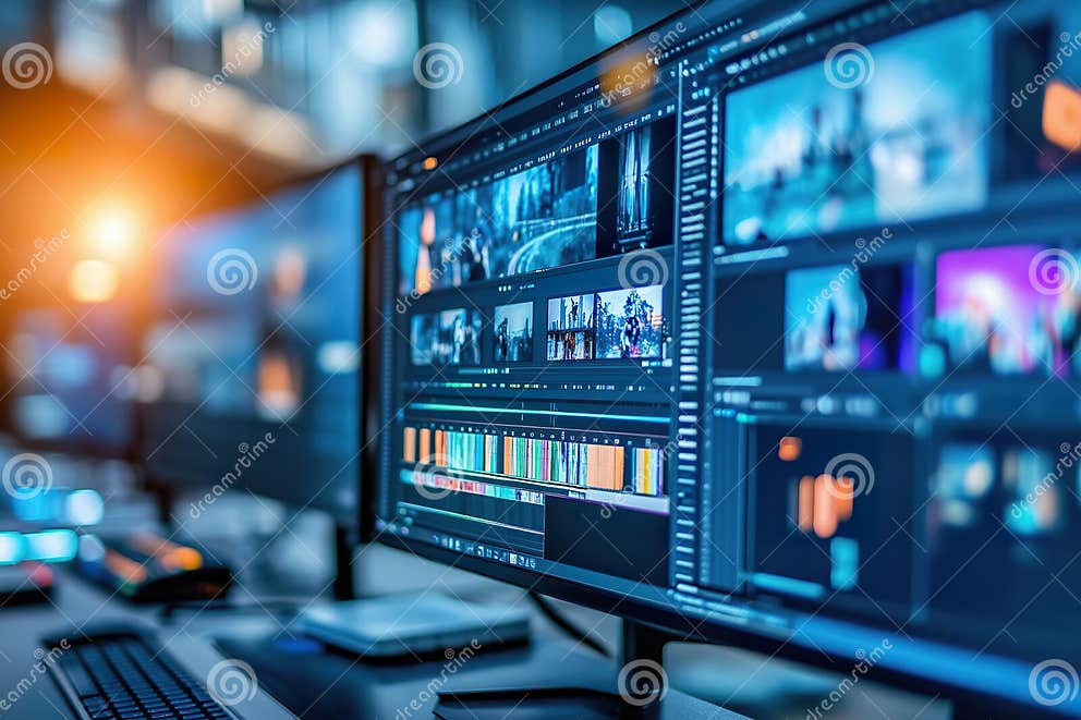 Focused Workspace with Multiple Monitors Displaying Project Interfaces ...