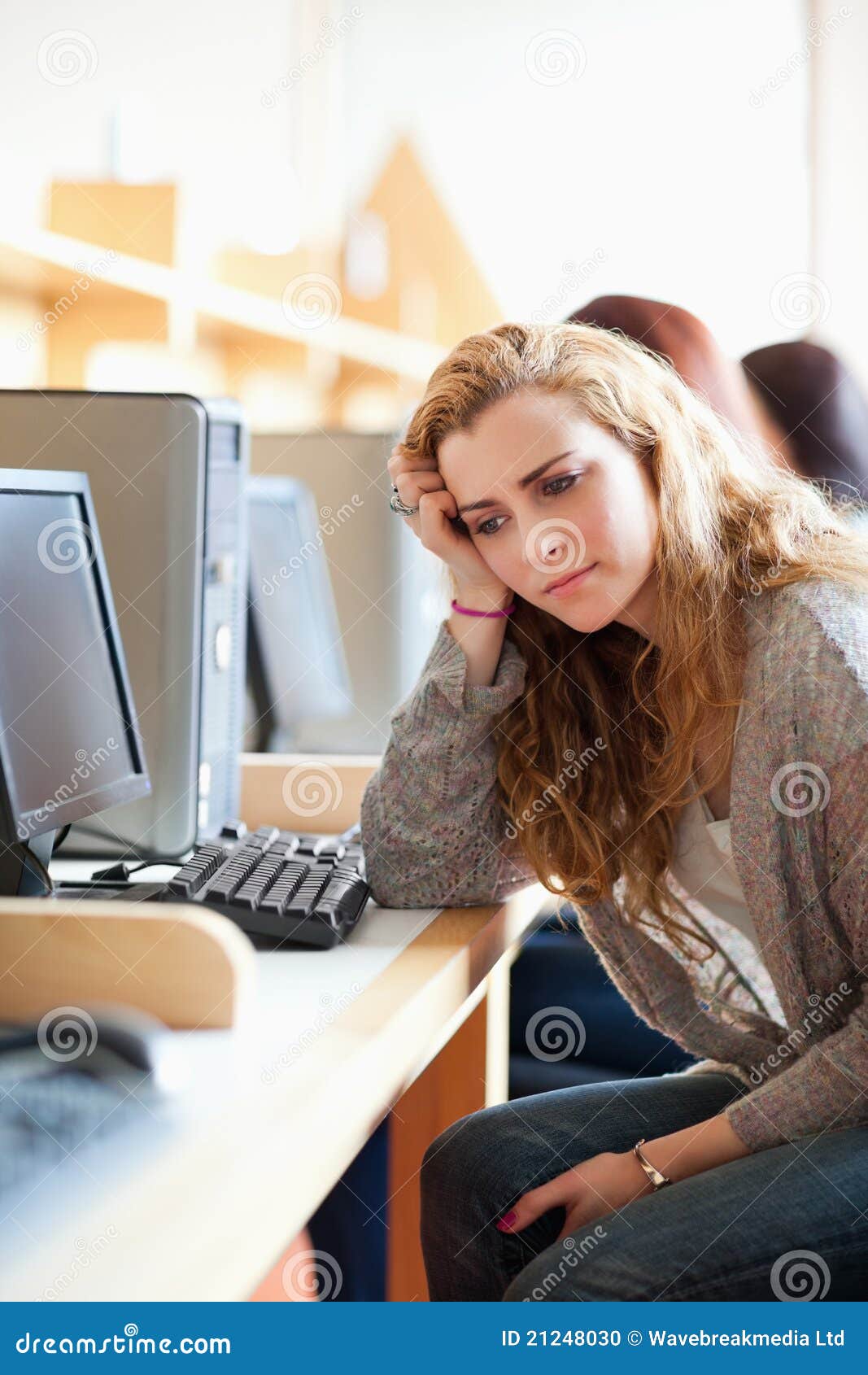 Focused Young Students Working with Computers Stock Photo - Image of ...