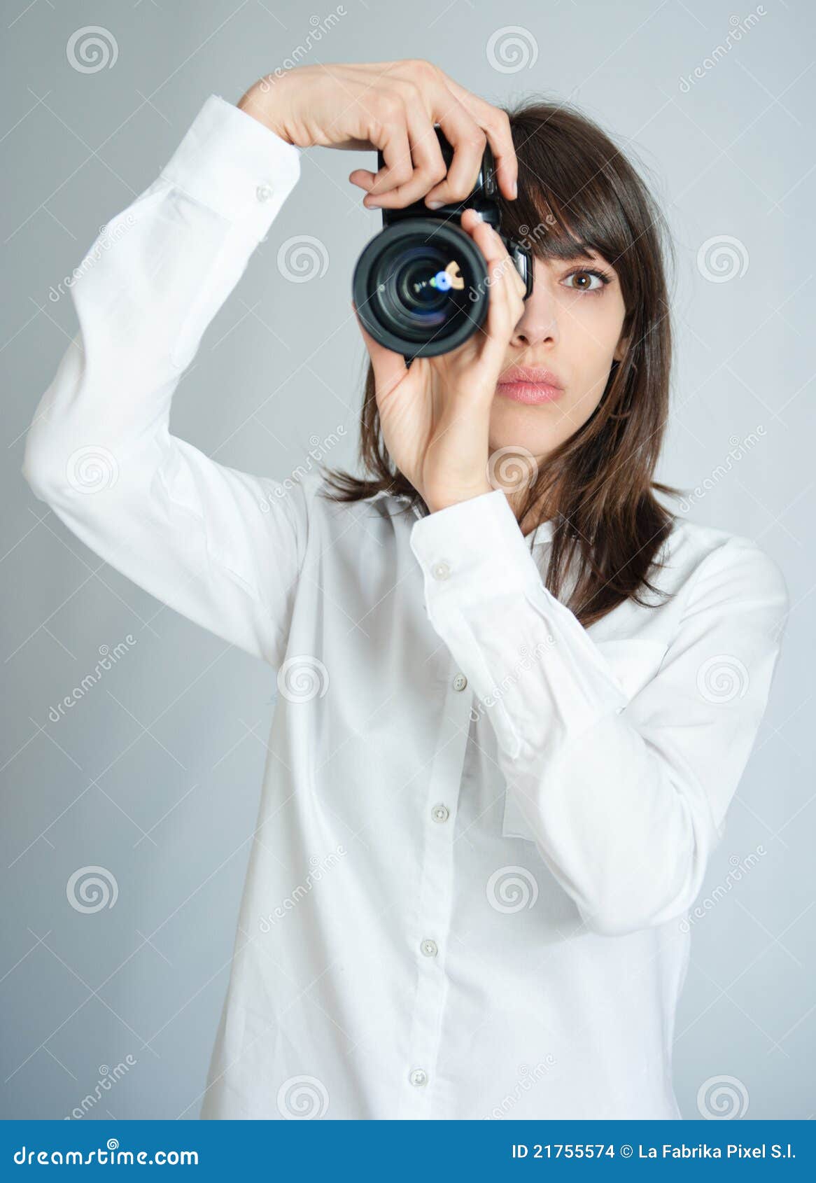 Focusing stock photo. Image of young, occupation, pretty - 21755574