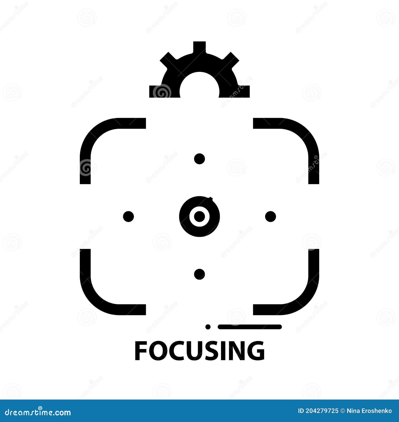 Focusing Icon, Black Vector Sign with Editable Strokes, Concept ...