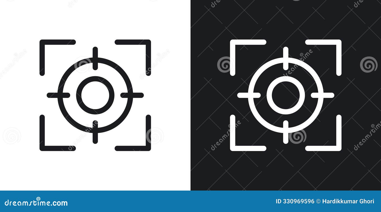 Focusing Icon Set. Camera Target Lens Spotlight Accuracy Vector Symbol ...