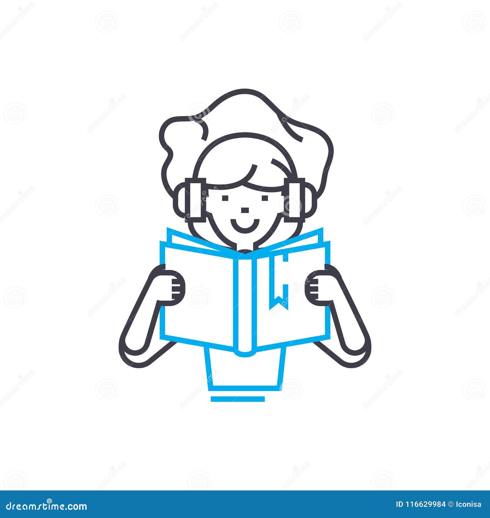 Focusing on Learning Vector Thin Line Stroke Icon. Focusing on Learning ...