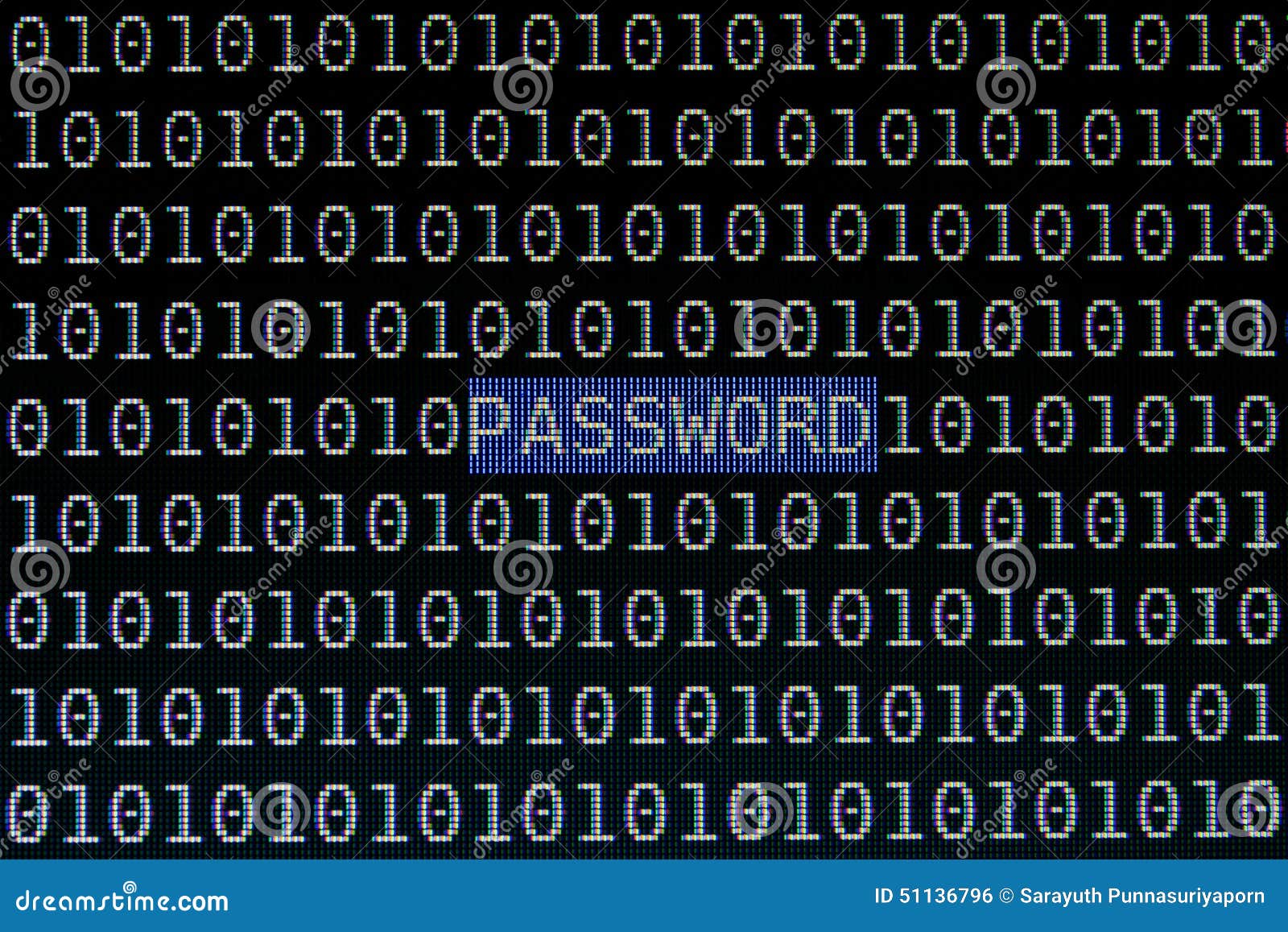 Focusing Password Text on Computer Screen Stock Illustration ...