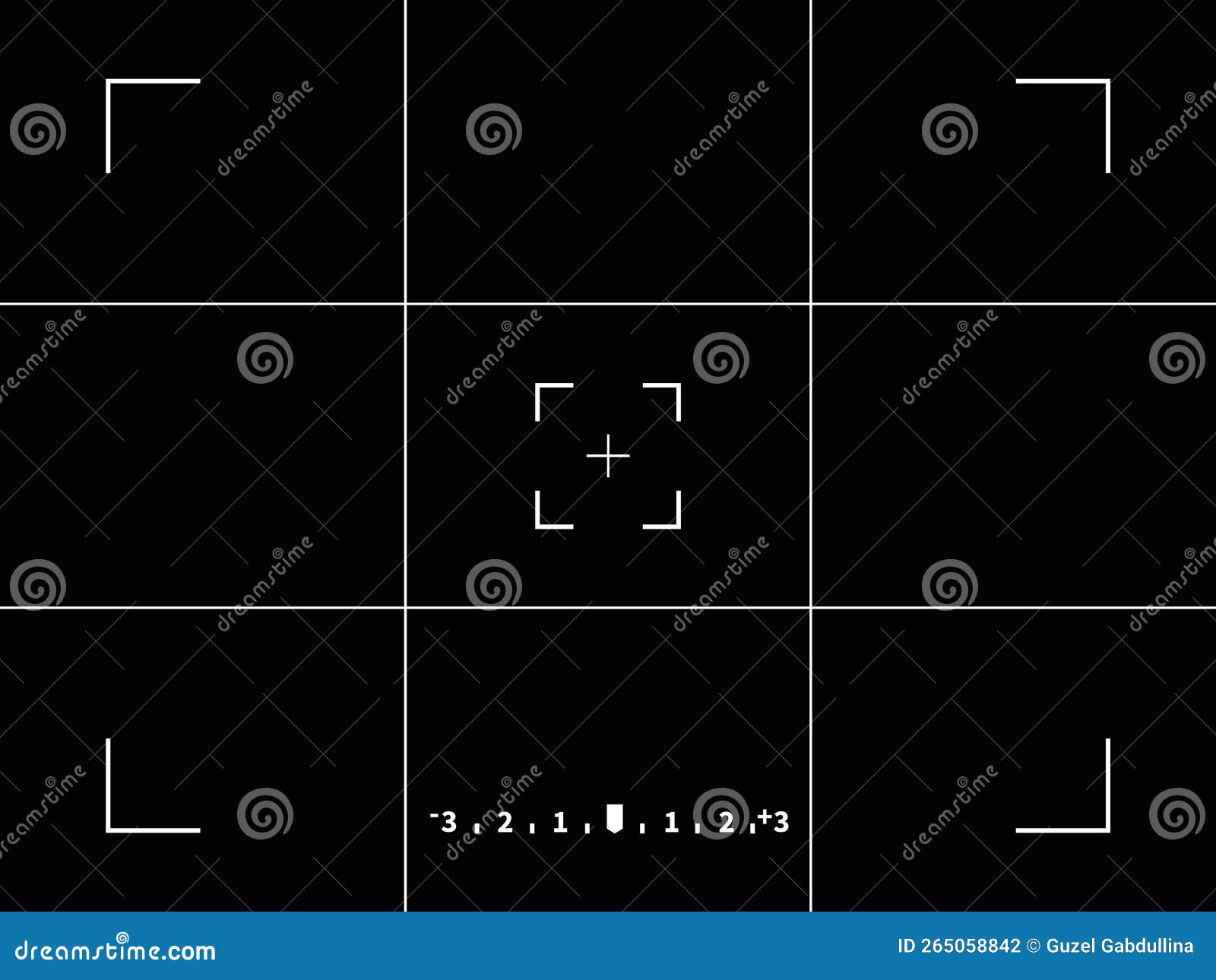 Focusing Screen of the Camera Viewfinder. Vector Black Template of ...