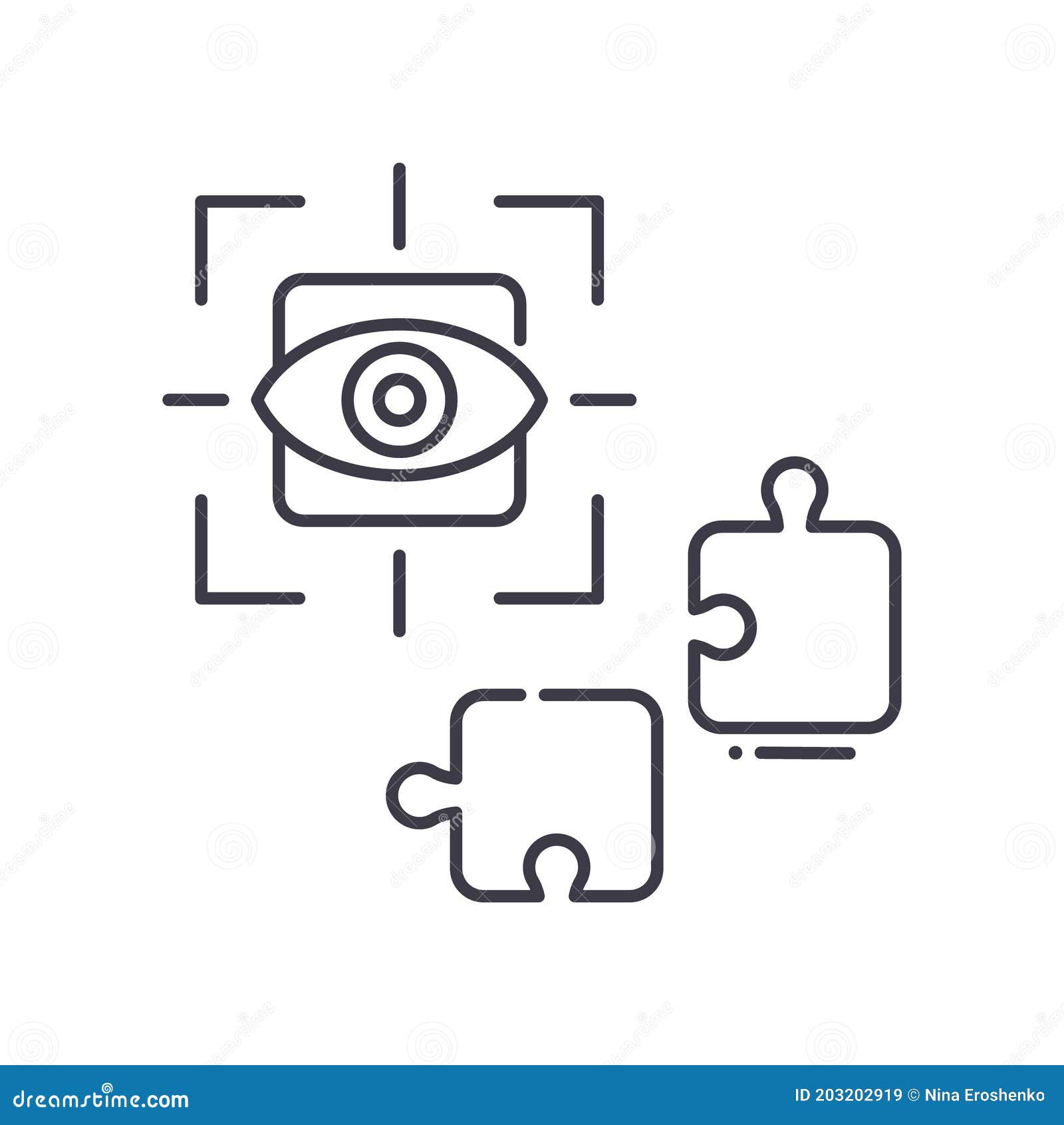 Focusing on Solution Icon, Linear Isolated Illustration, Thin Line ...