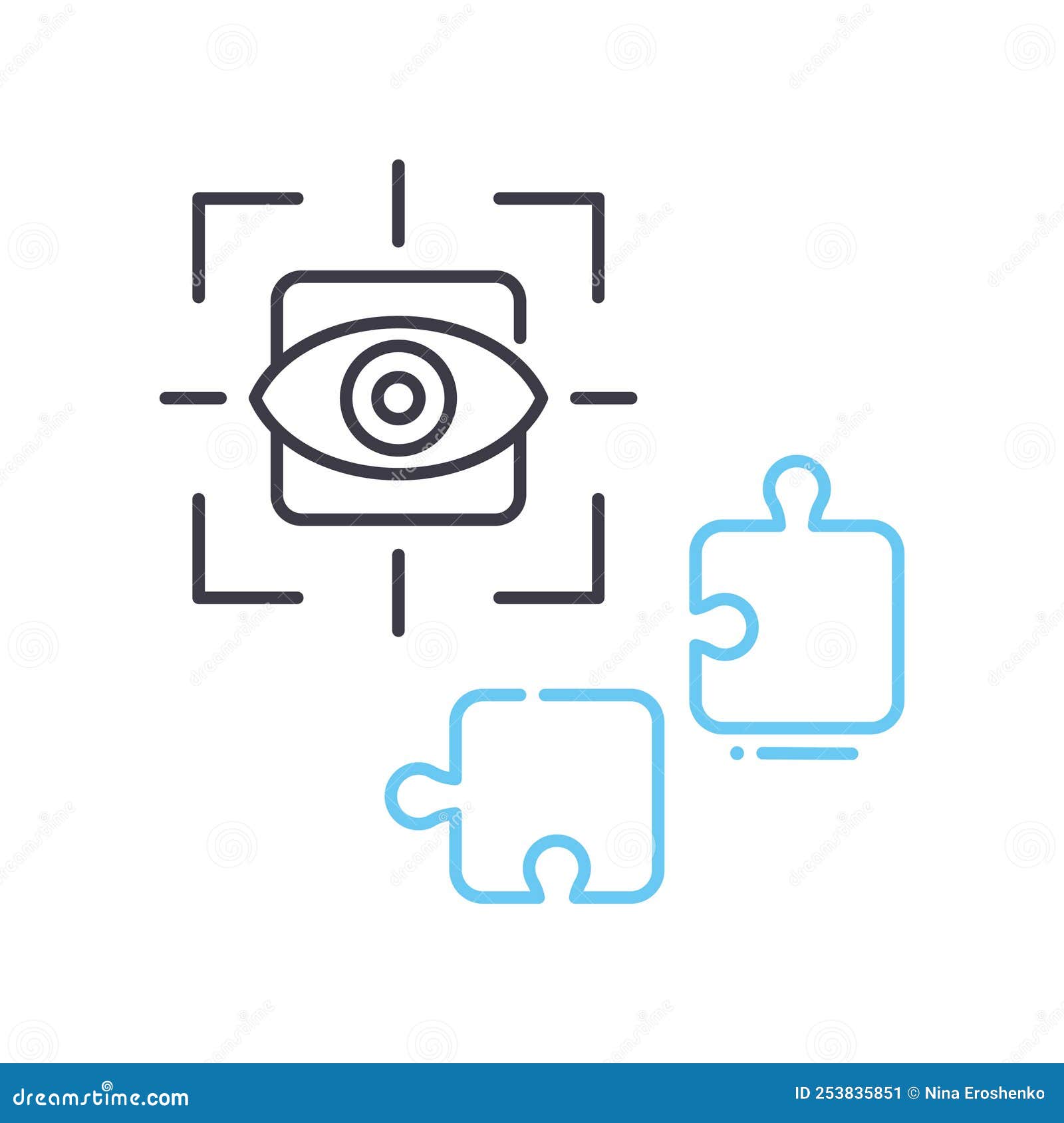 Focusing on Solution Line Icon, Outline Symbol, Vector Illustration ...