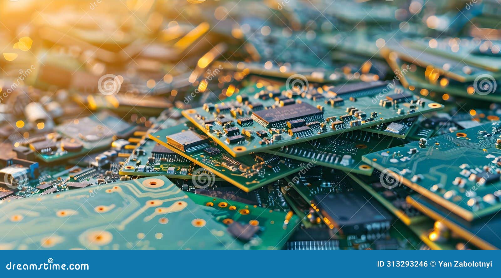 Focusing on a Stack of Printed Circuit Boards at an Electronic Waste ...