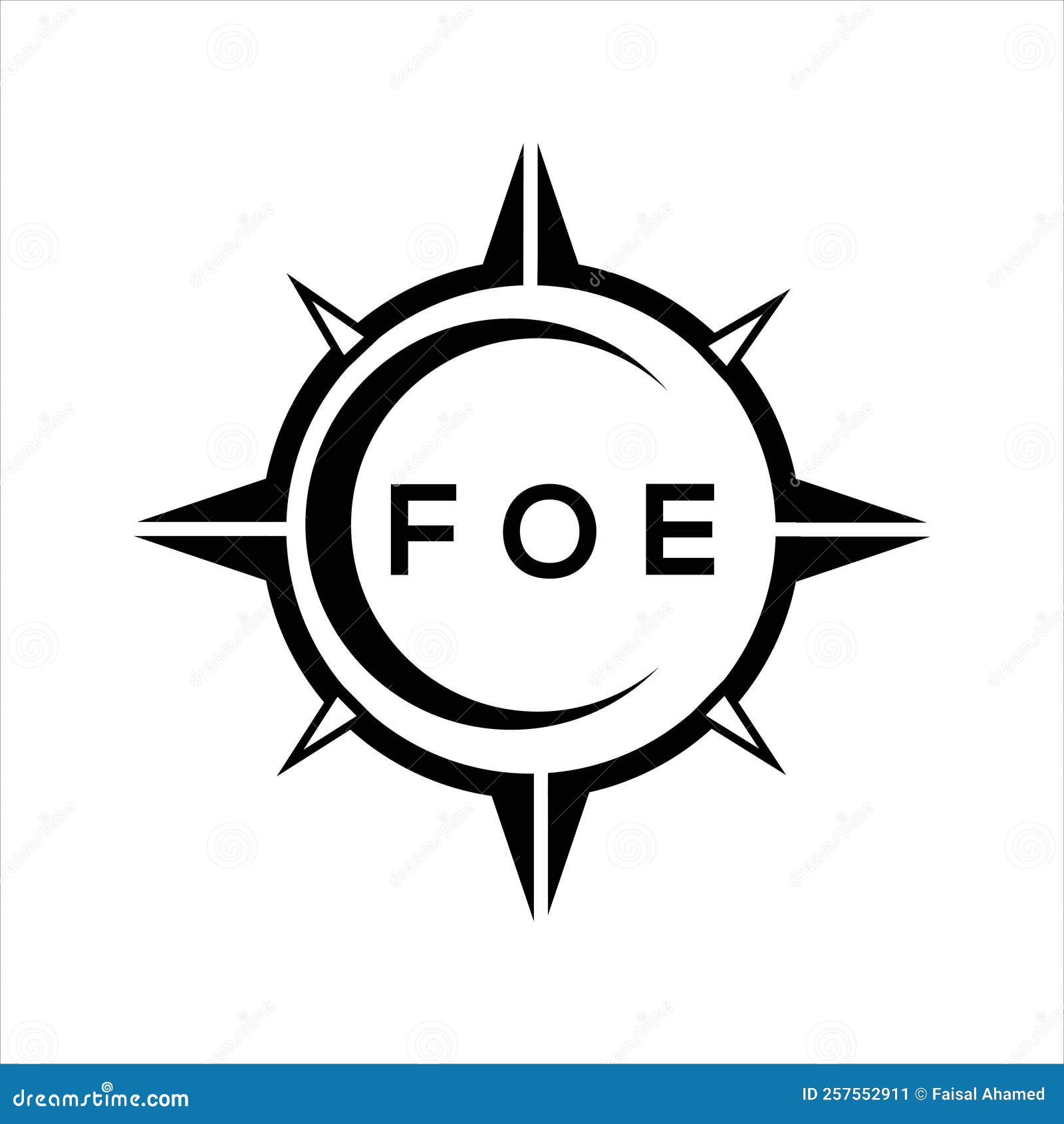 FOE Abstract Technology Circle Setting Logo Design on White Background ...