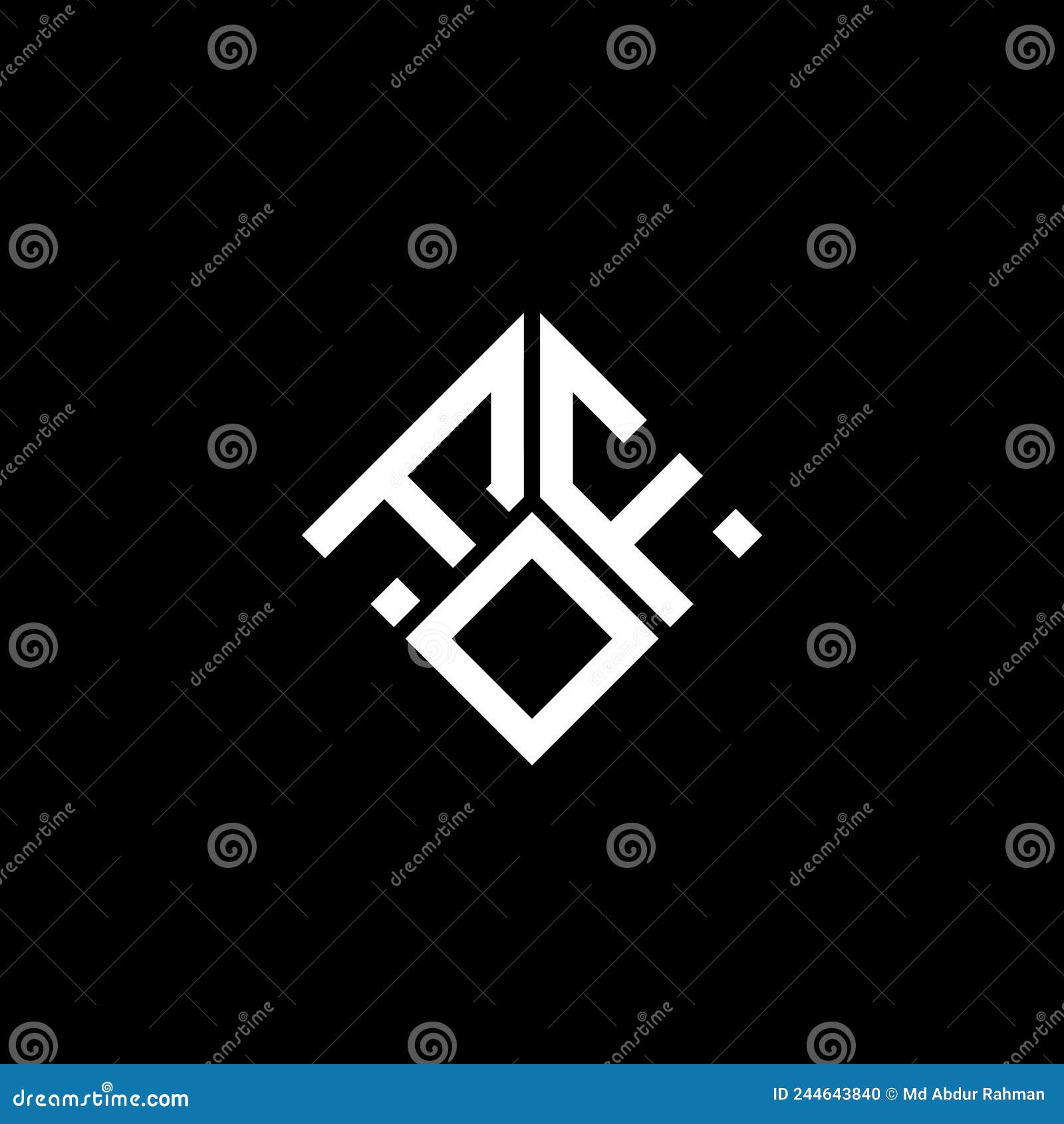 FOF Letter Logo Design On Black Background. FOF Creative Initials ...