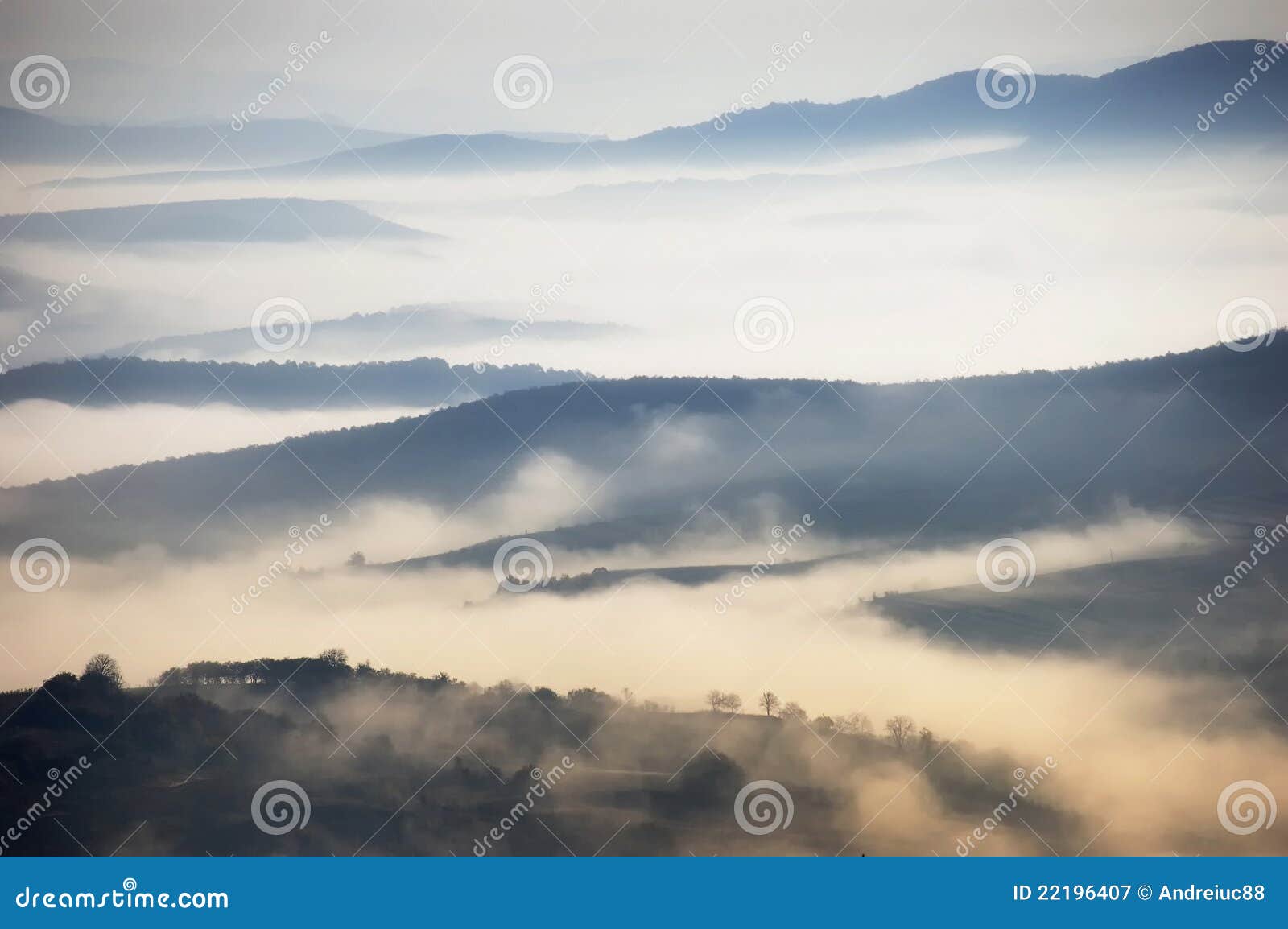 Fog above the mountains stock image. Image of fantasy - 22196407