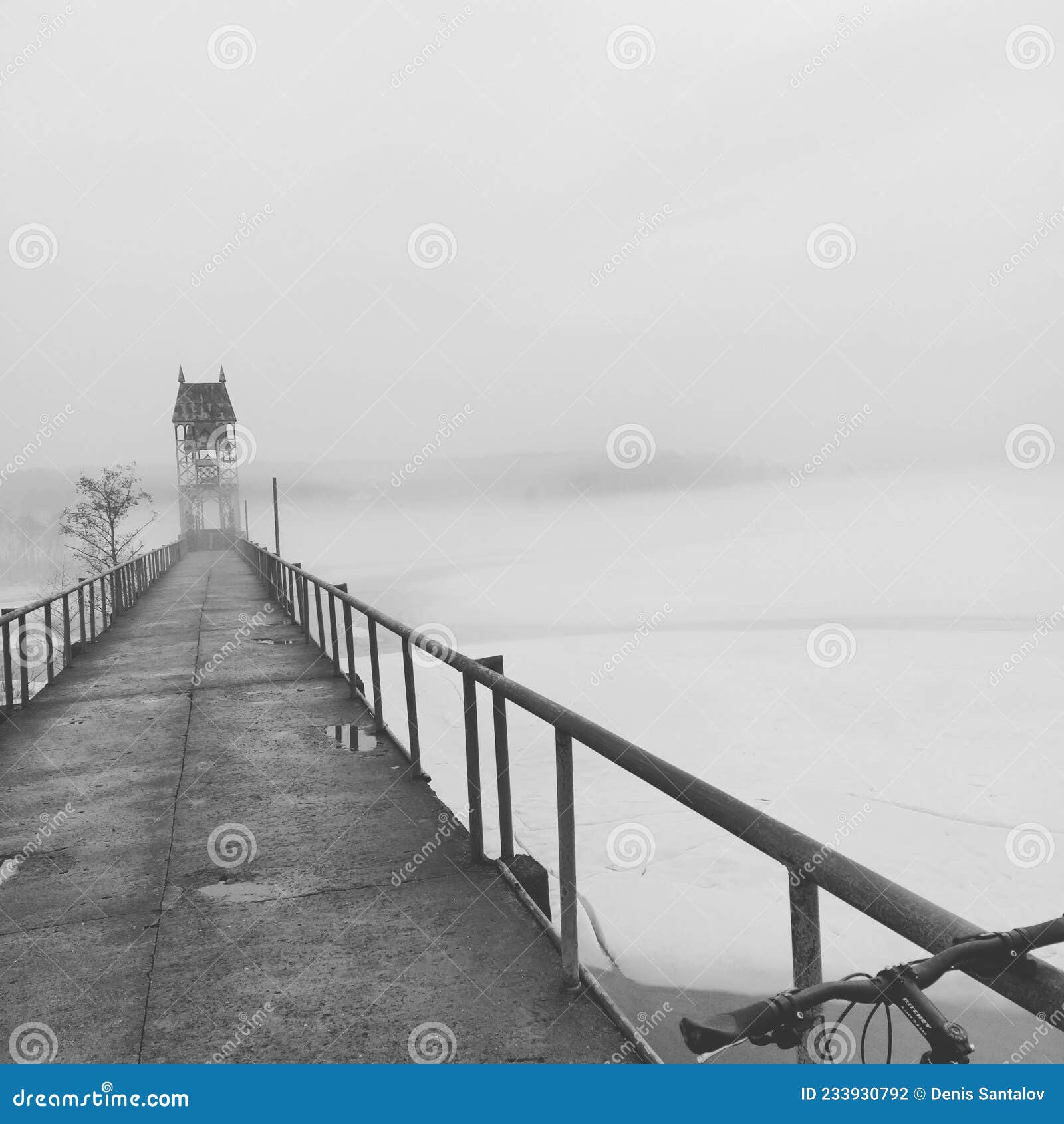 Fog on the bridge stock photo. Image of tower, pier - 233930792