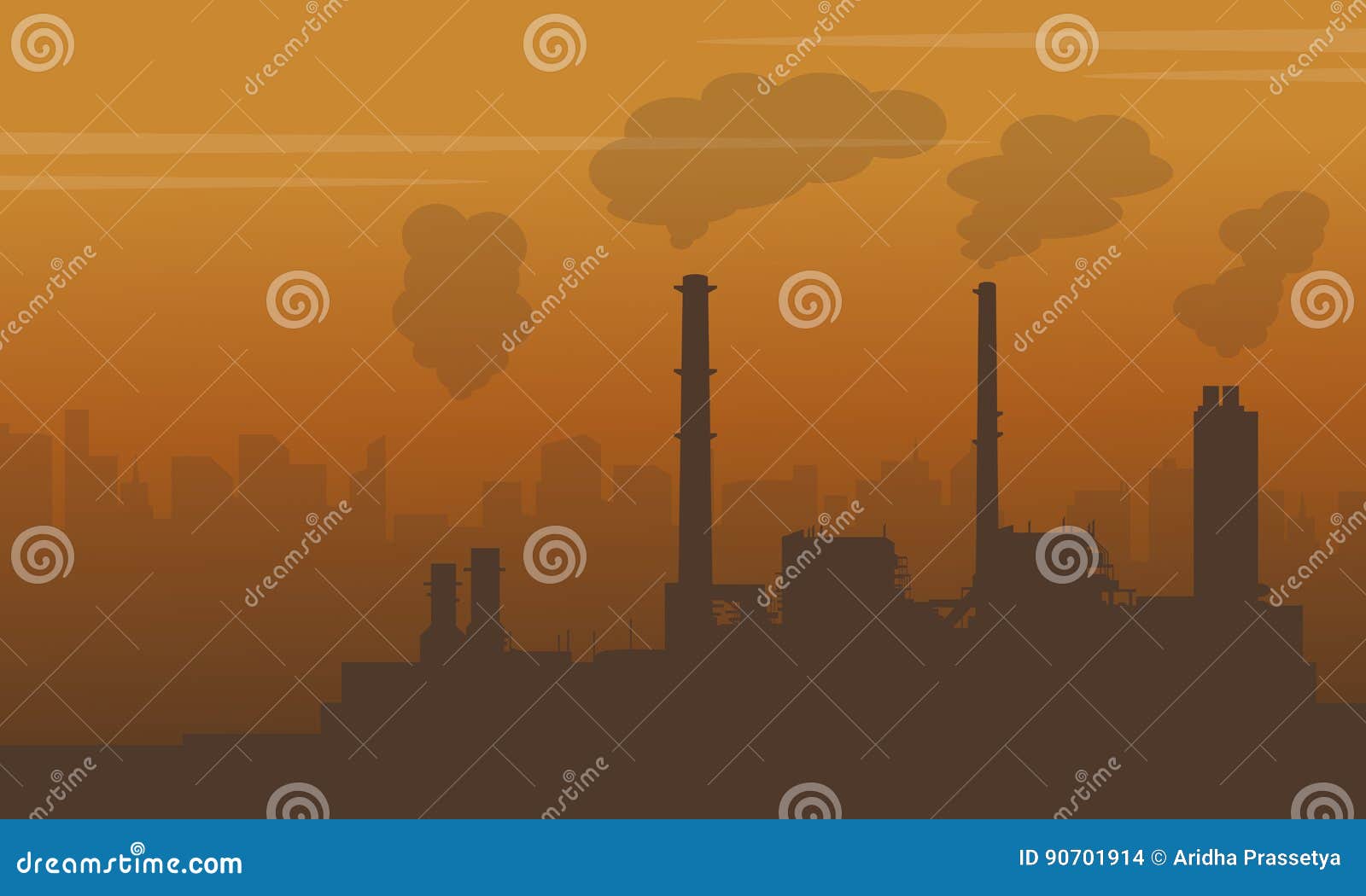 Fog on City with Pollution Industry Stock Vector - Illustration of ...