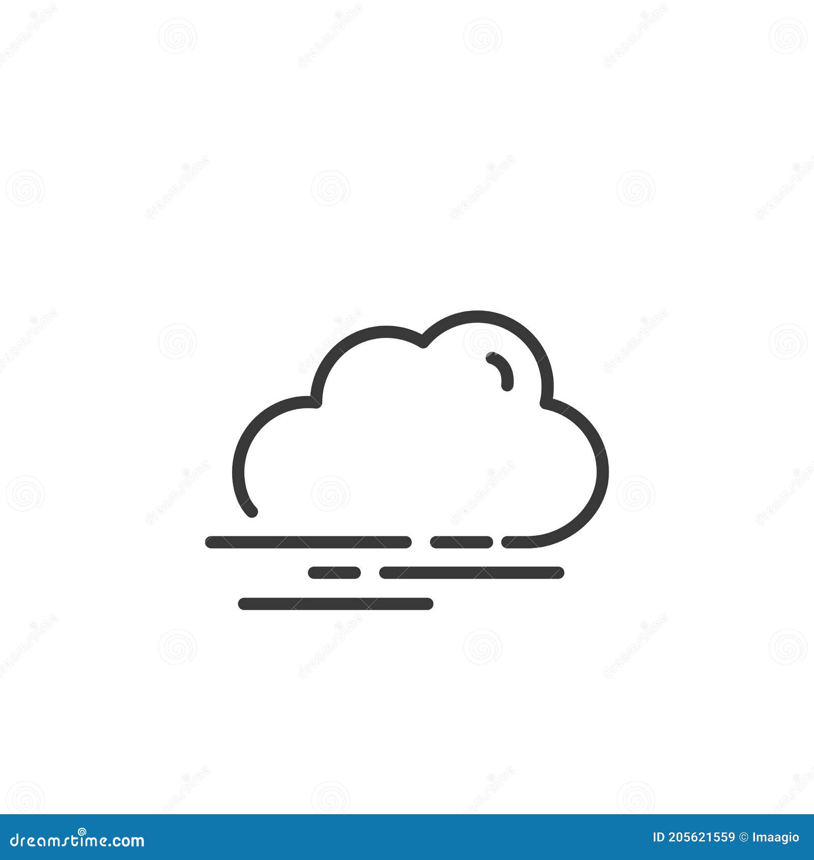 Fog and Cloud Thin Line Icon. Isolated Weather Vector Illustration ...