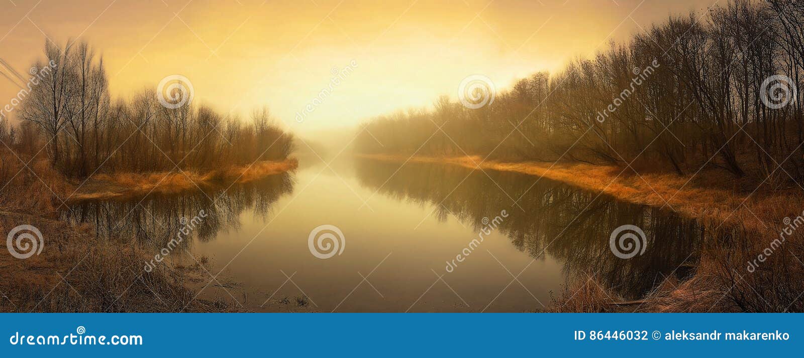 Fog on Forest Lake in Early Spring Stock Photo - Image of gomel, nature ...