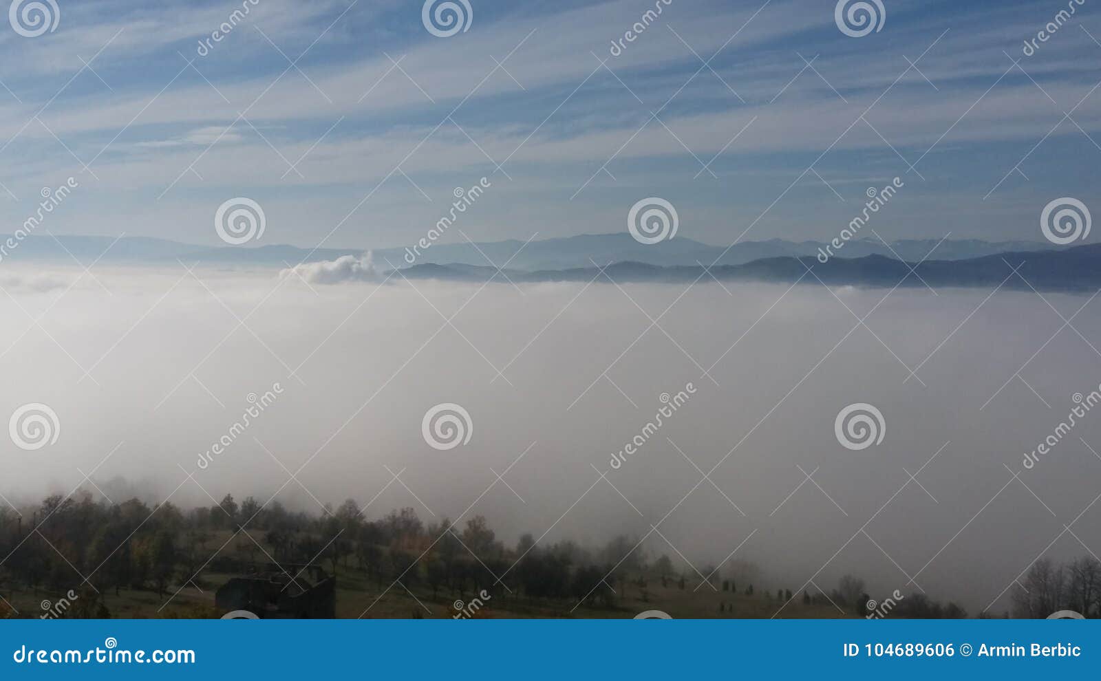 The fog stock photo. Image of hill, wood, mountain, hills - 104689606