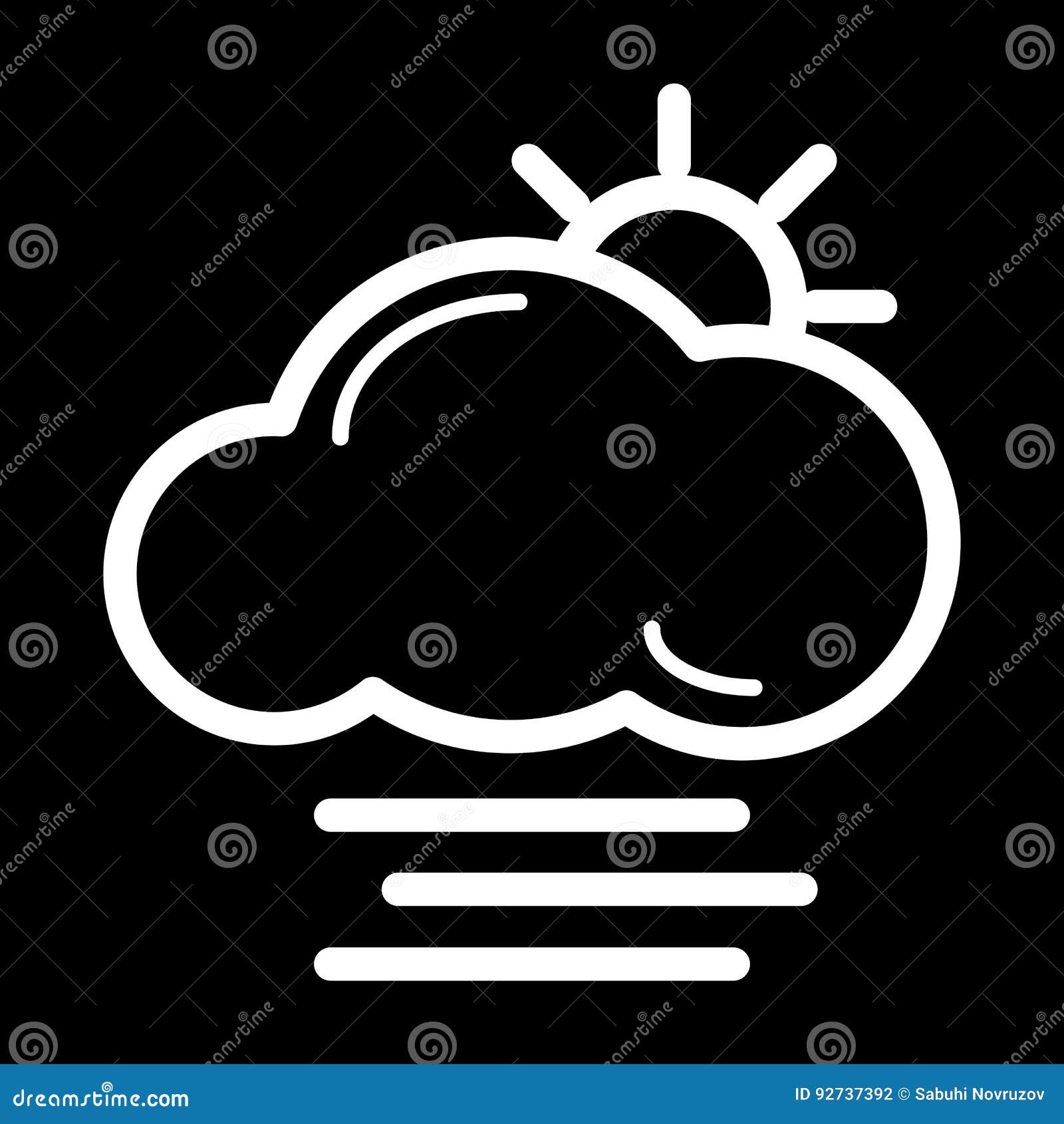 Fog Icon Vector, Solid Logo, Pictogram Isolated on Black, Forecast ...