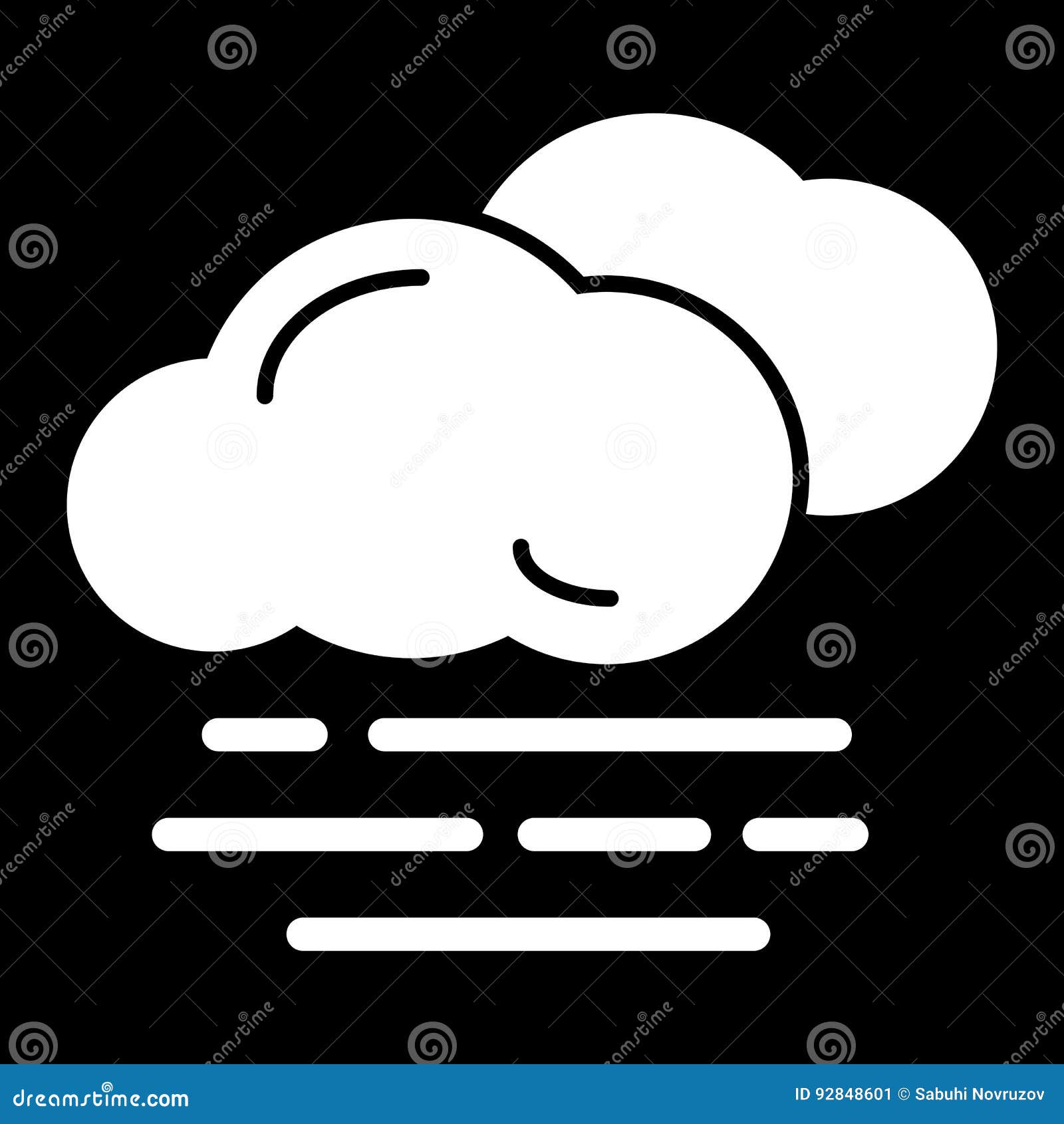 Fog Icon Vector, Solid Logo, Pictogram Isolated On Black, Forecast ...