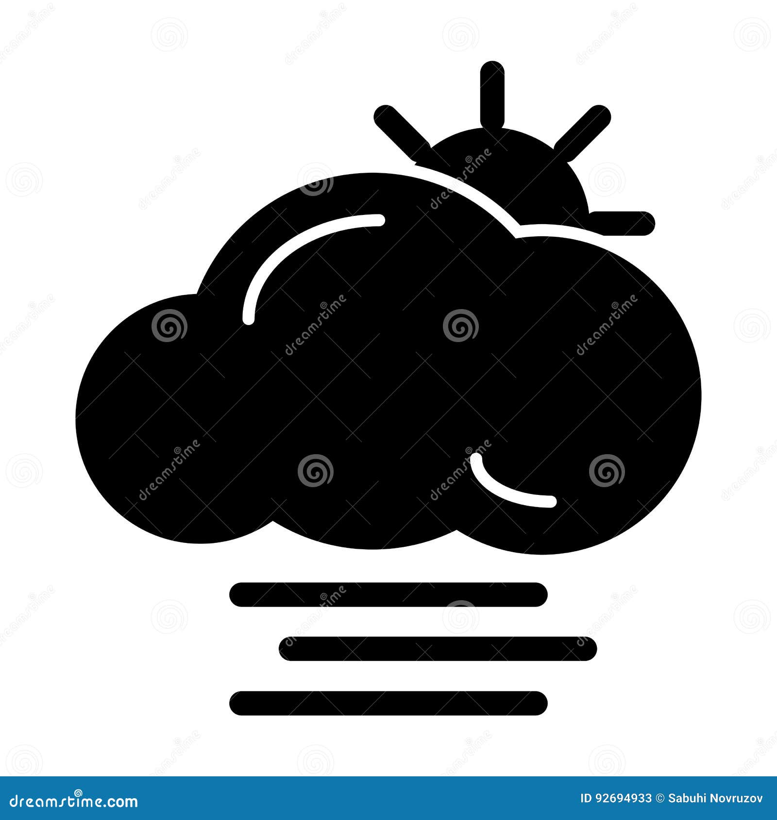 Fog Icon Vector, Solid Logo, Pictogram Isolated on White, Forecast ...