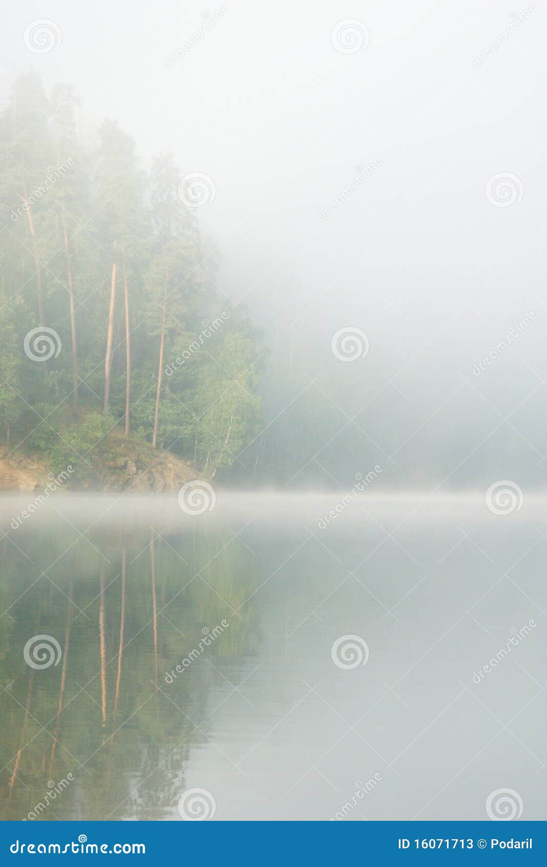 Fog on lake stock image. Image of bank, mirror, calm - 16071713