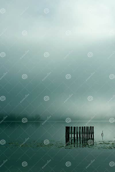 Fog on lake stock image. Image of backgrounds, monochromatic - 3386097