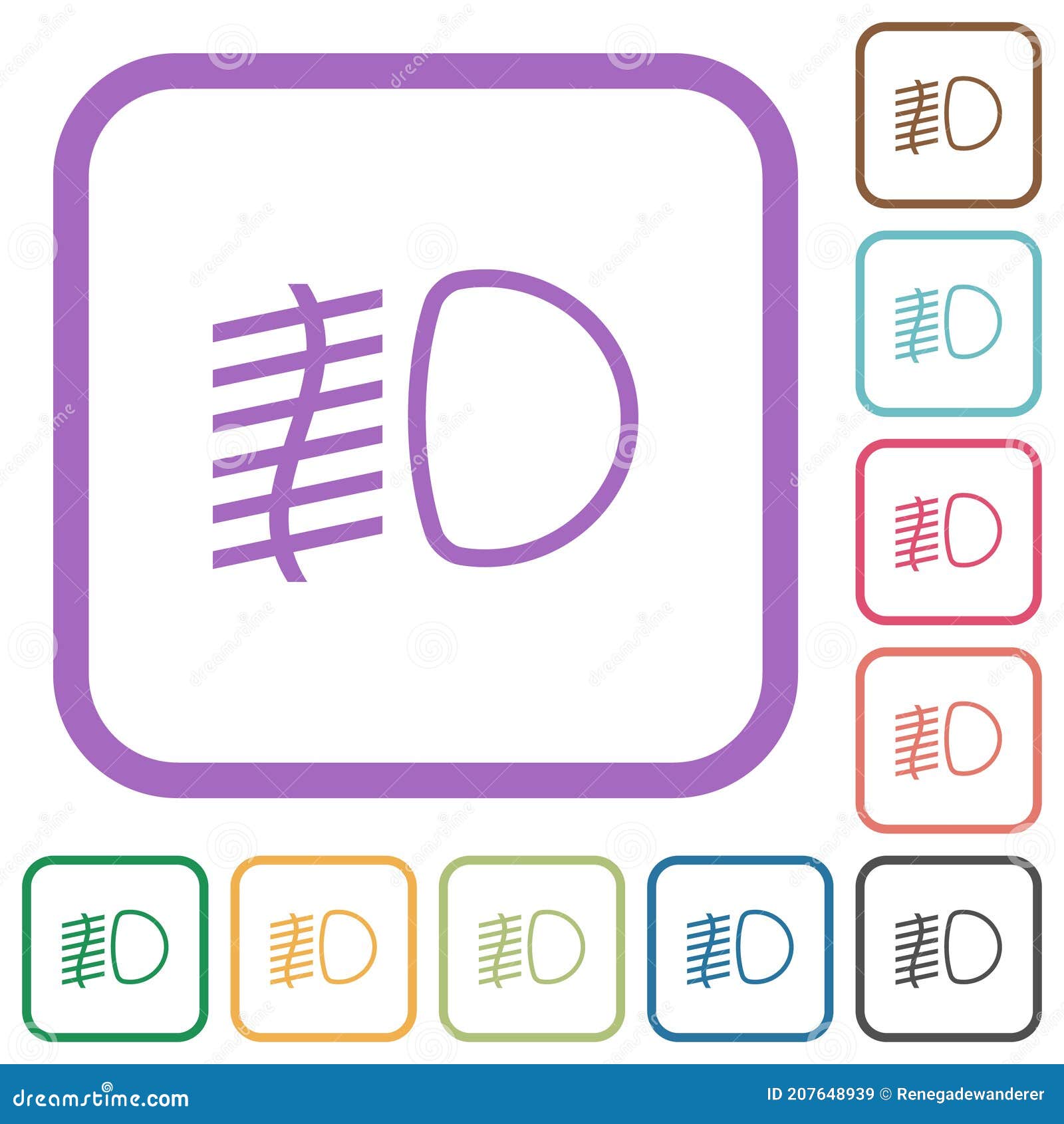 Fog lights simple icons stock vector. Illustration of light - 207648939
