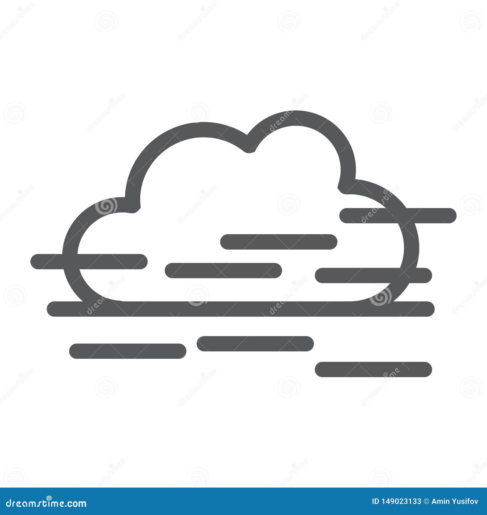 Fog Line Icon, Weather and Forecast, Humidity Sign, Vector Graphics, a ...