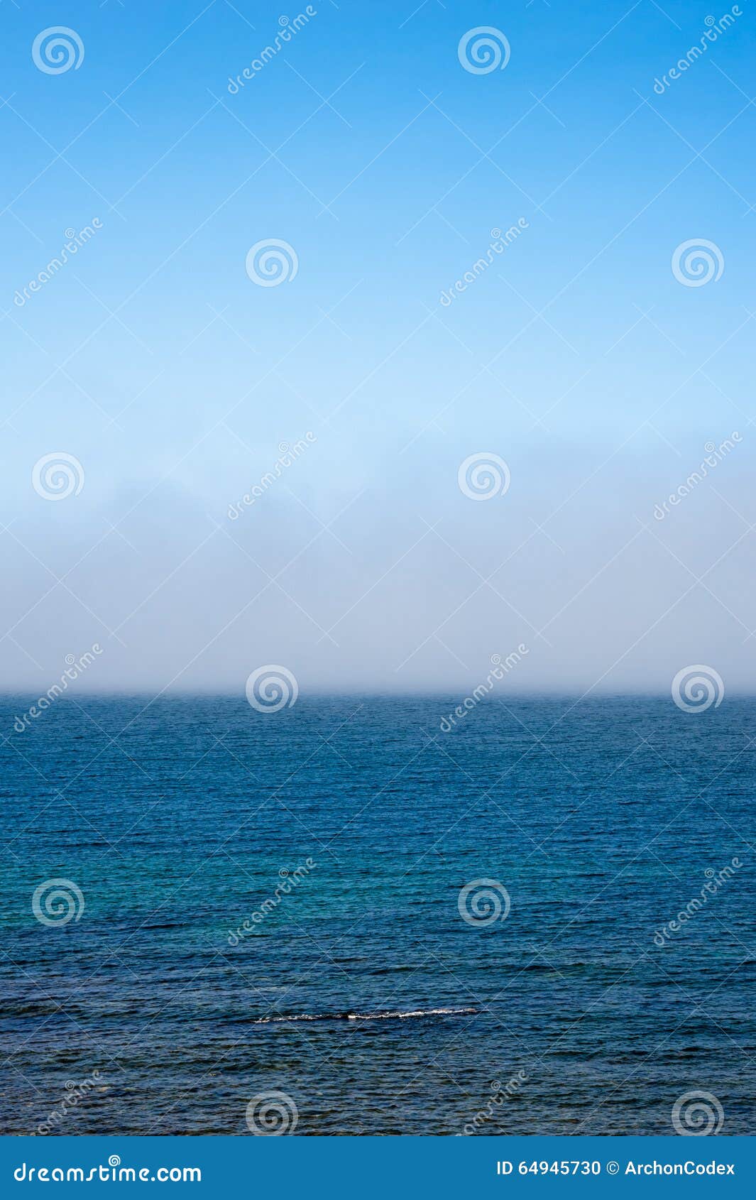 Fog Low Over Wavy Water Under Blue Sky Stock Photo - Image of rippled ...