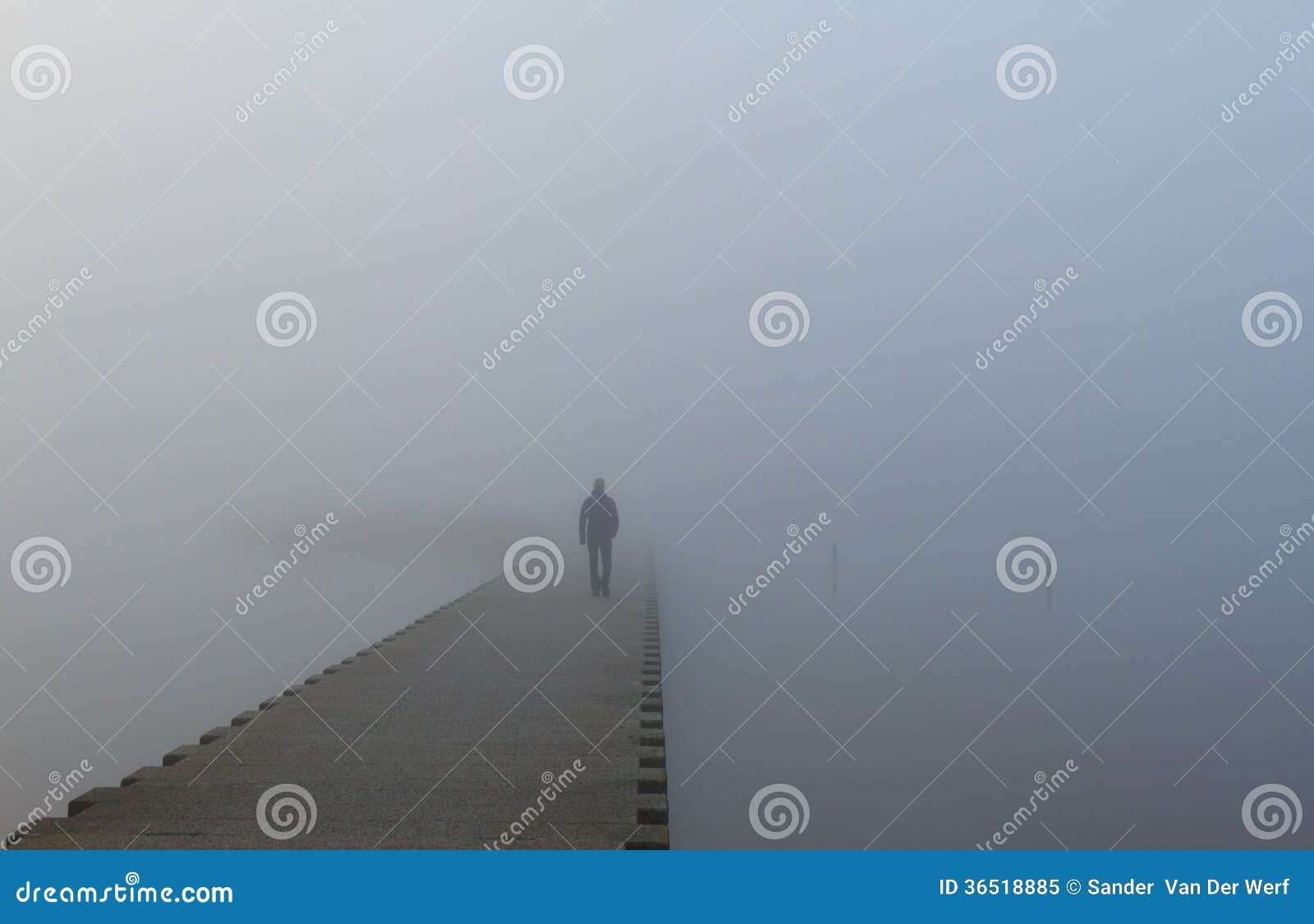 Into the fog stock image. Image of blue, person, fall - 36518885