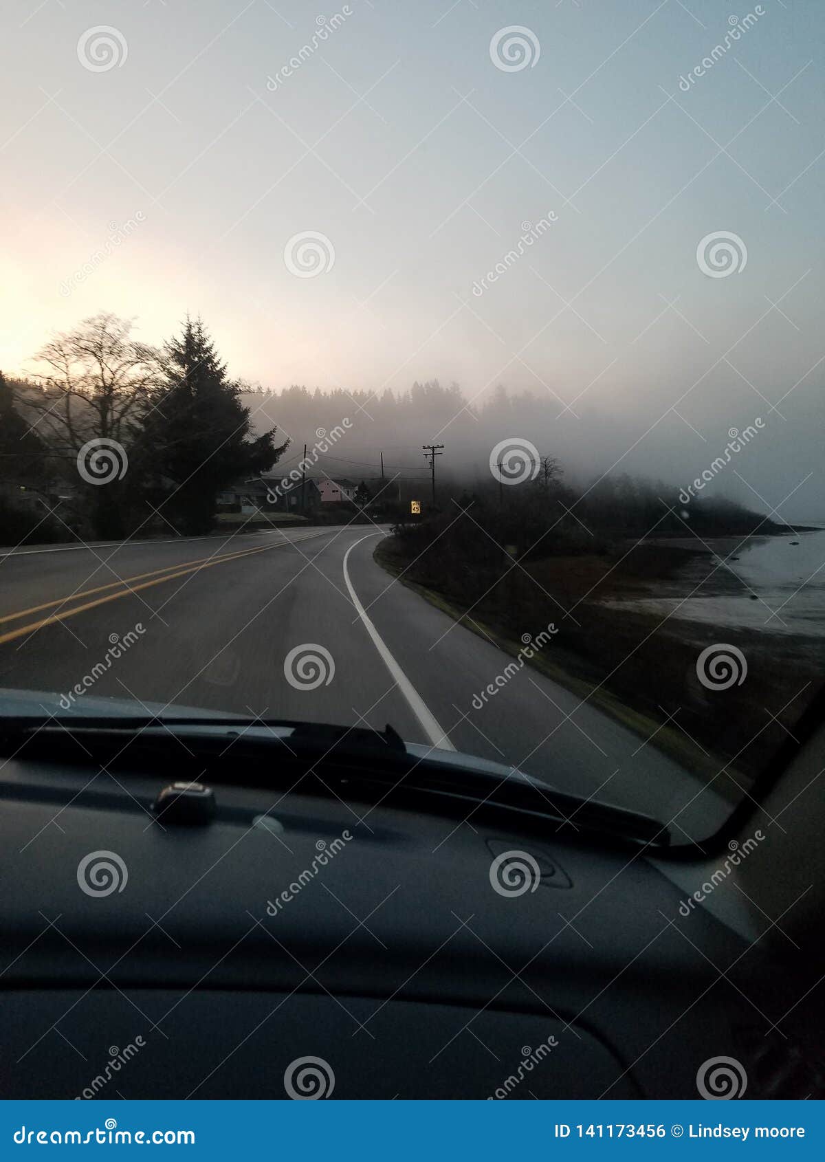Fog in the morning stock photo. Image of oregon, highway - 141173456