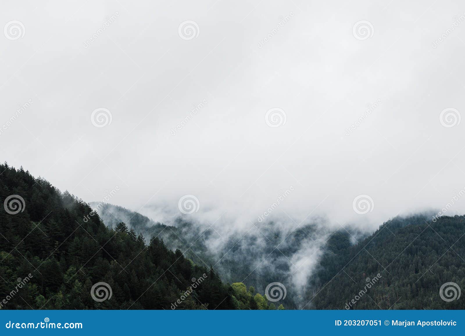 Fog in the Mountains in Early Morning Stock Image - Image of forest ...
