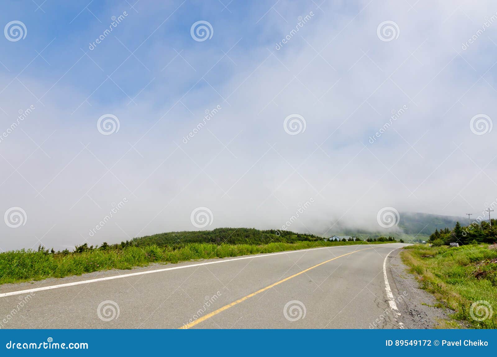 Fog in Newfoundland stock photo. Image of nature, highway - 89549172