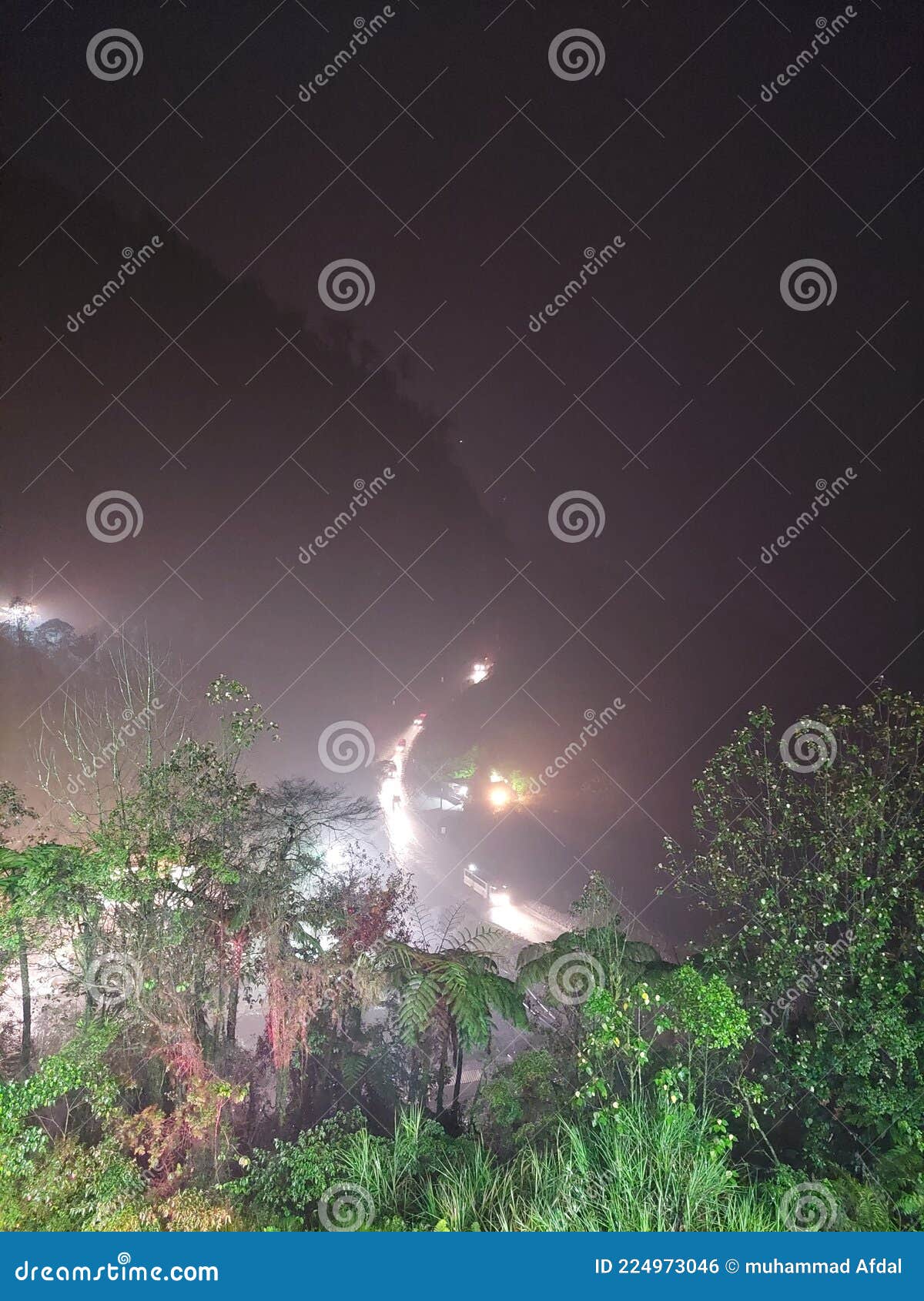 Fog in the Night Shift Mining Area Stock Photo - Image of mining, night ...
