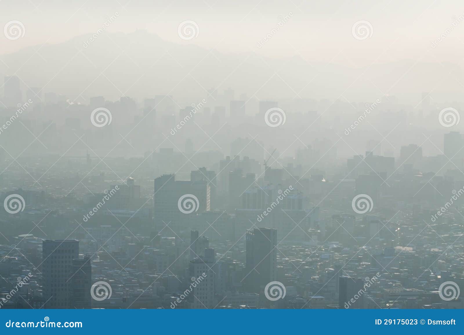 Fog over city stock image. Image of aerial, seoul, mountain - 29175023