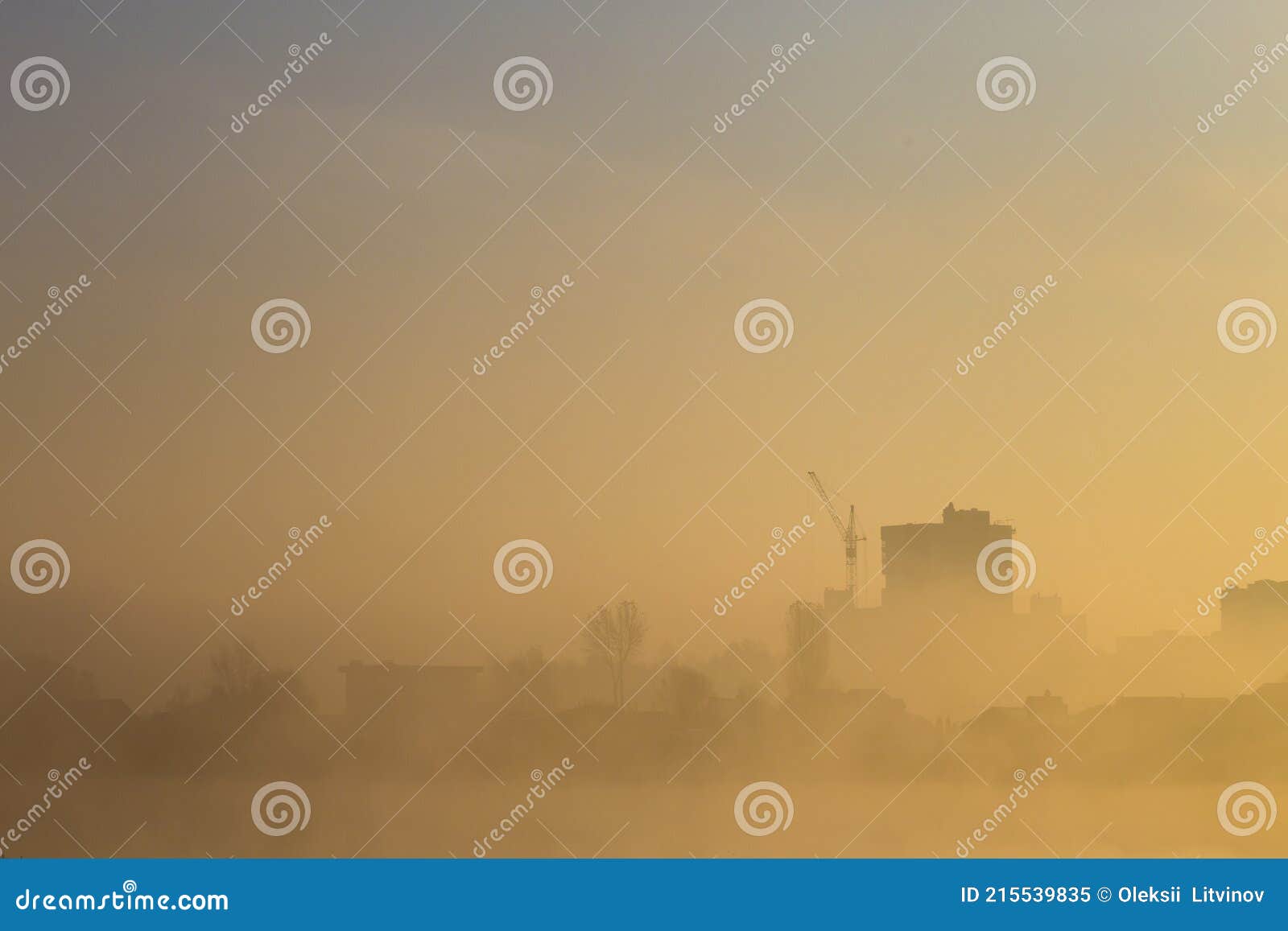 Fog Over the City. Misty Morning in the City Stock Image - Image of ...