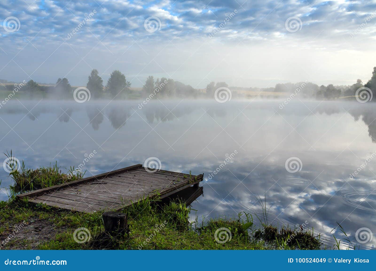 Fog Over the Lake in the Early Morning Stock Image - Image of calm ...